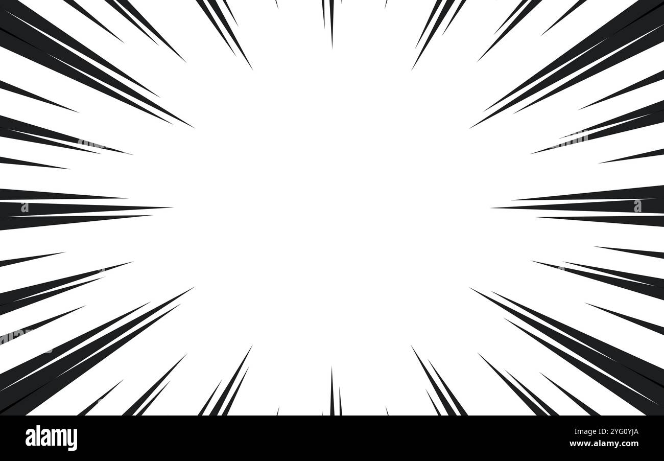 Comic strip radial motion lines on transparent background Stock Vector ...