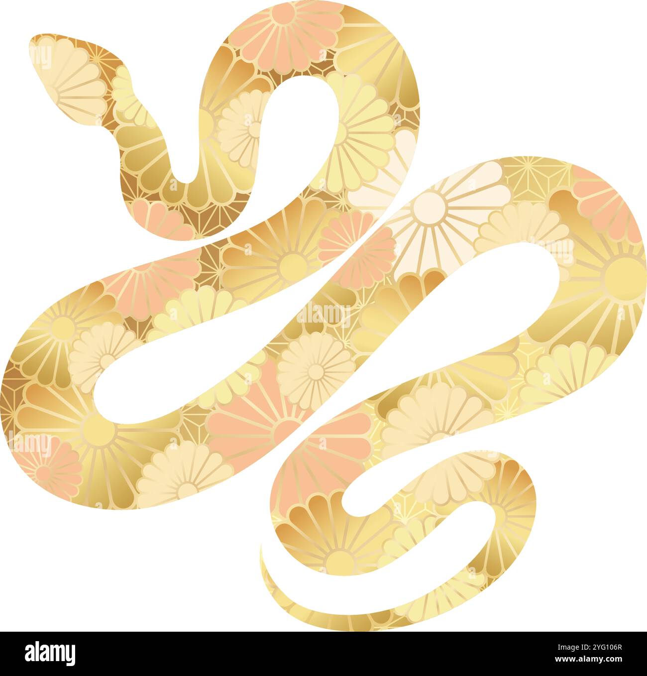 Year Of The Snake Vector Zodiac Symbol Decorated With Japanese Vintage ...