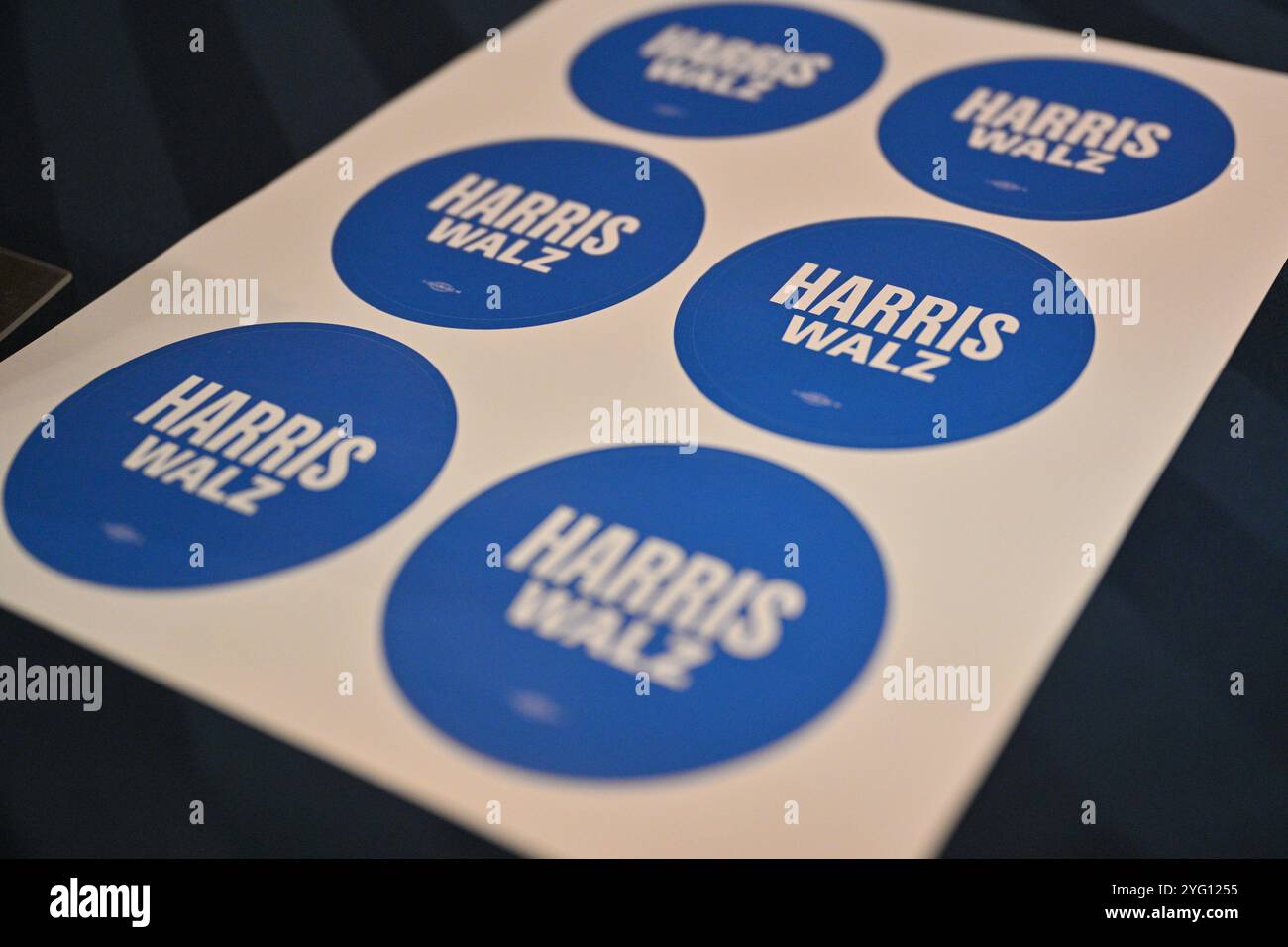 Stickers supporting Democratic presidential nominee, U.S. Vice ...