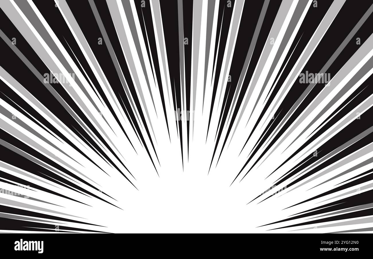 Comic book radial lines on transparent background. Manga speed frames ...