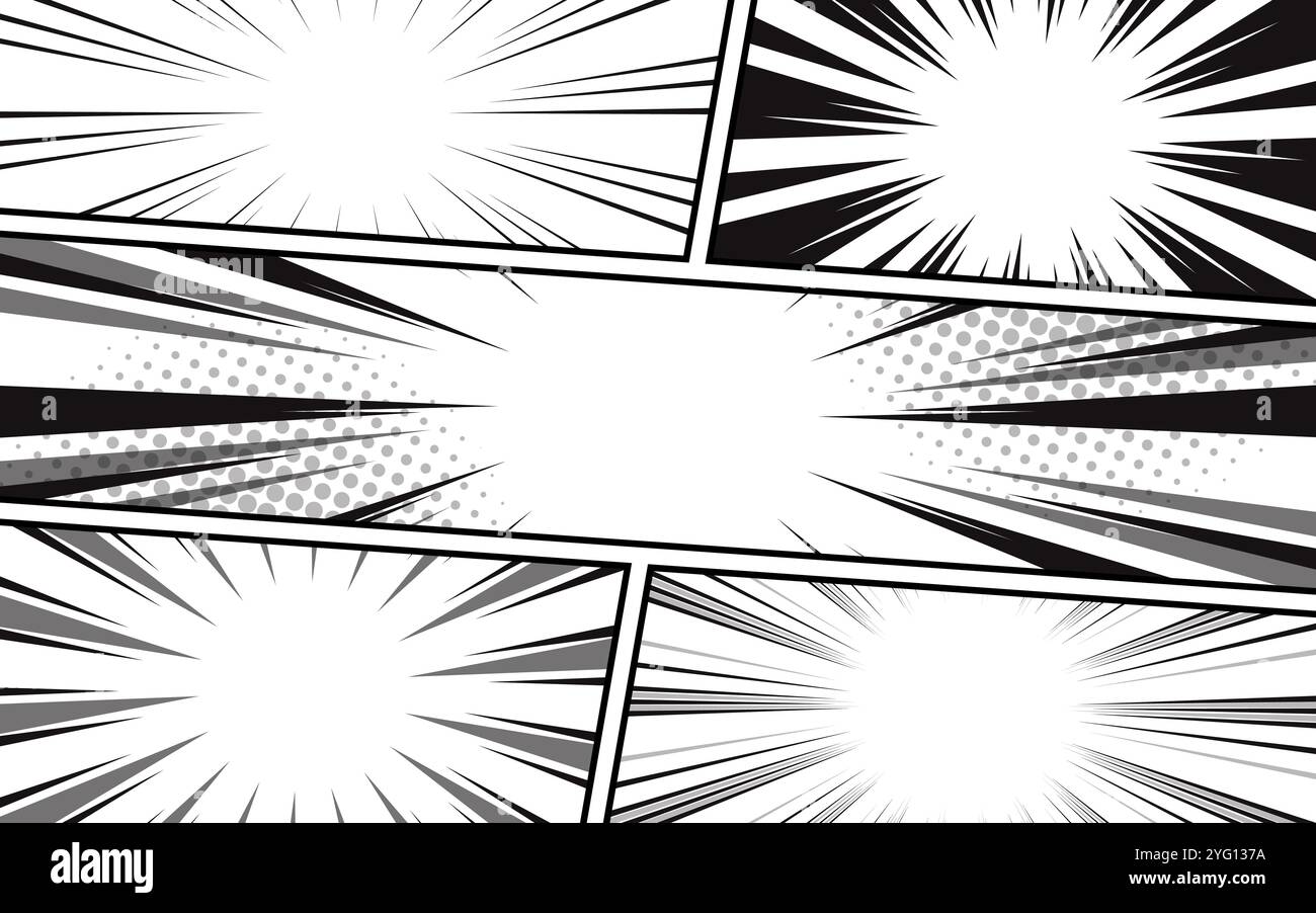 comics set on background. Retro style comic banner template, cartoon ...