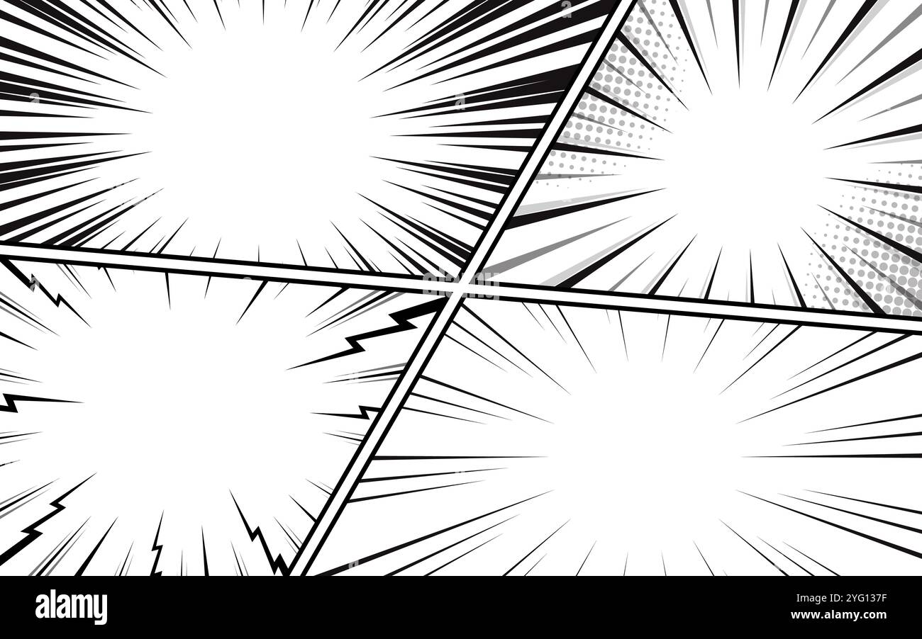 comics set on background. Retro style comic banner template, cartoon ...