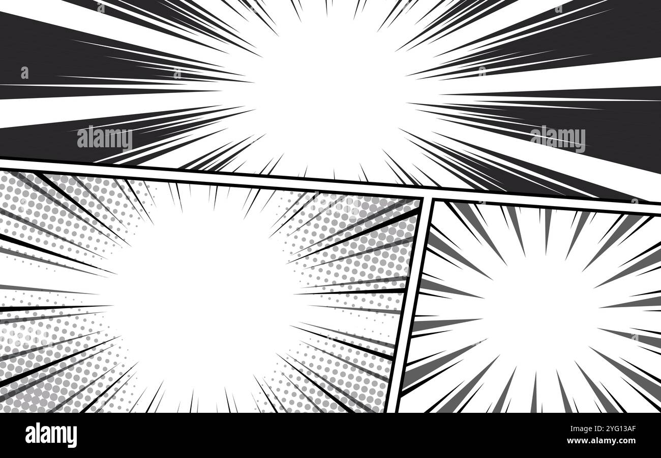 comics set on background. Retro style comic banner template, cartoon ...