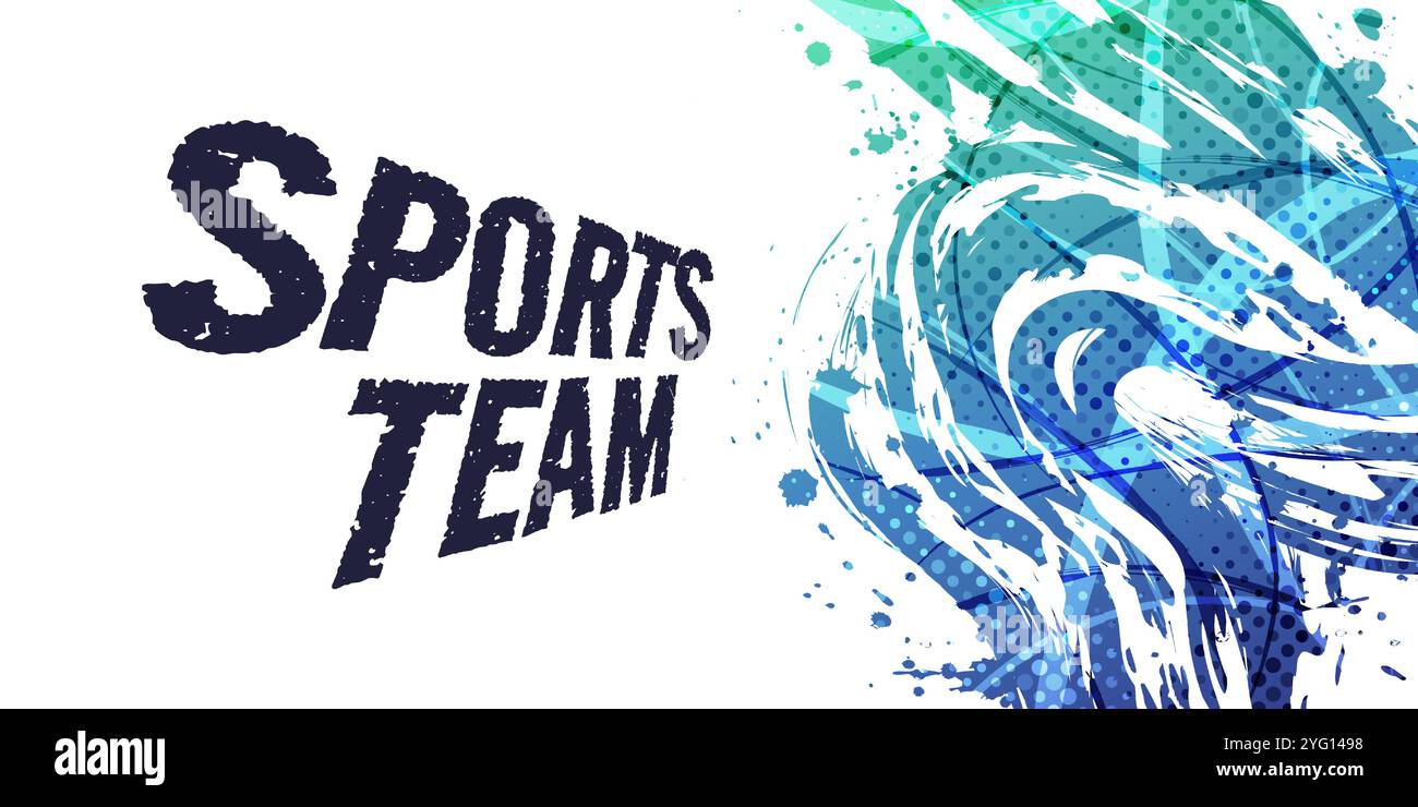 Abstract Sport Background with Blue and Green Gradient Brush Texture ...