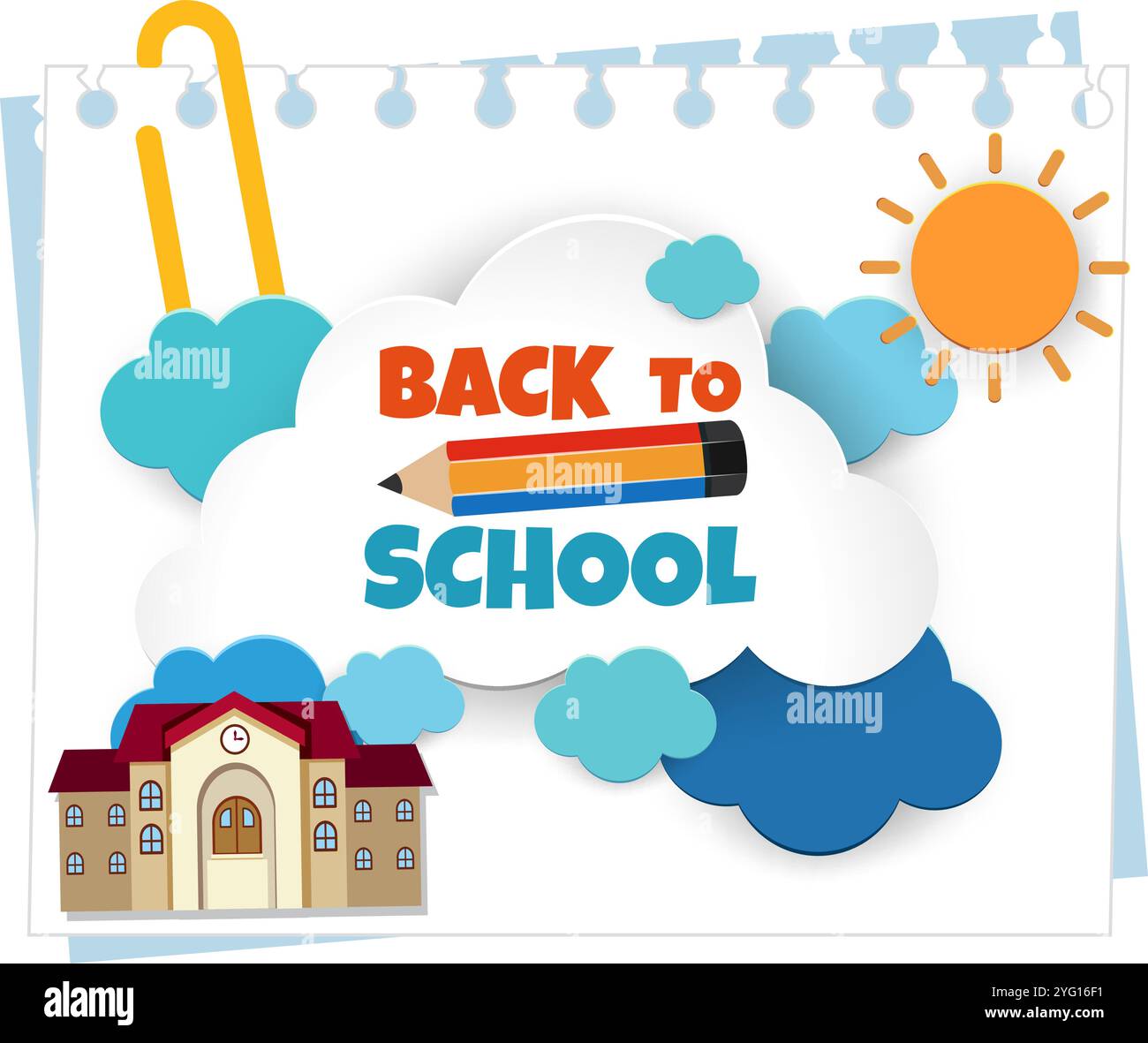 Colorful design with school and sun elements Stock Vector Image & Art ...
