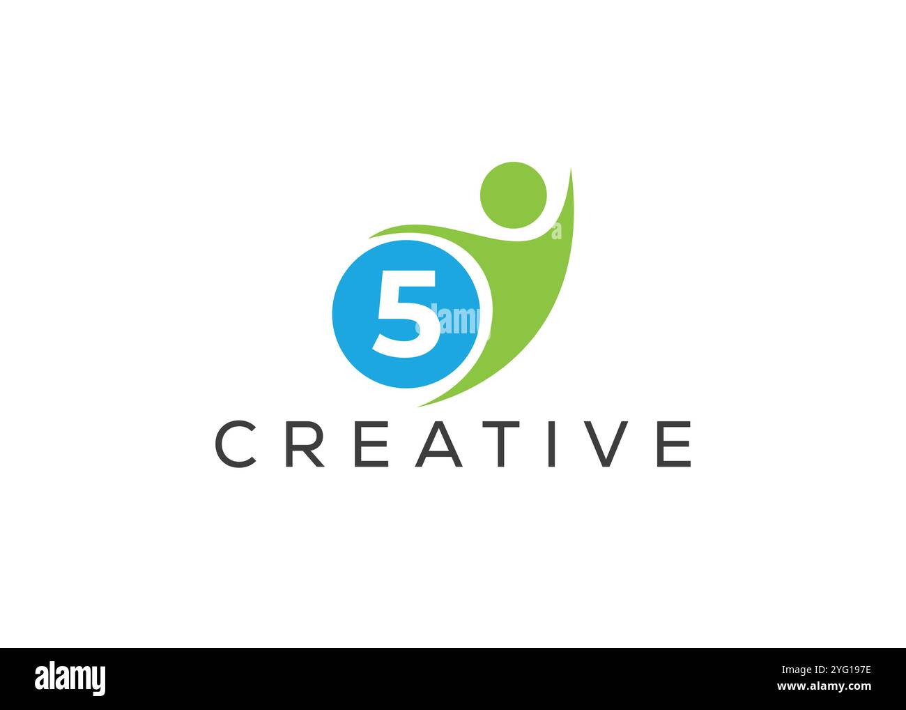 Creative and innovative number five and man logo design. Eco man logo ...