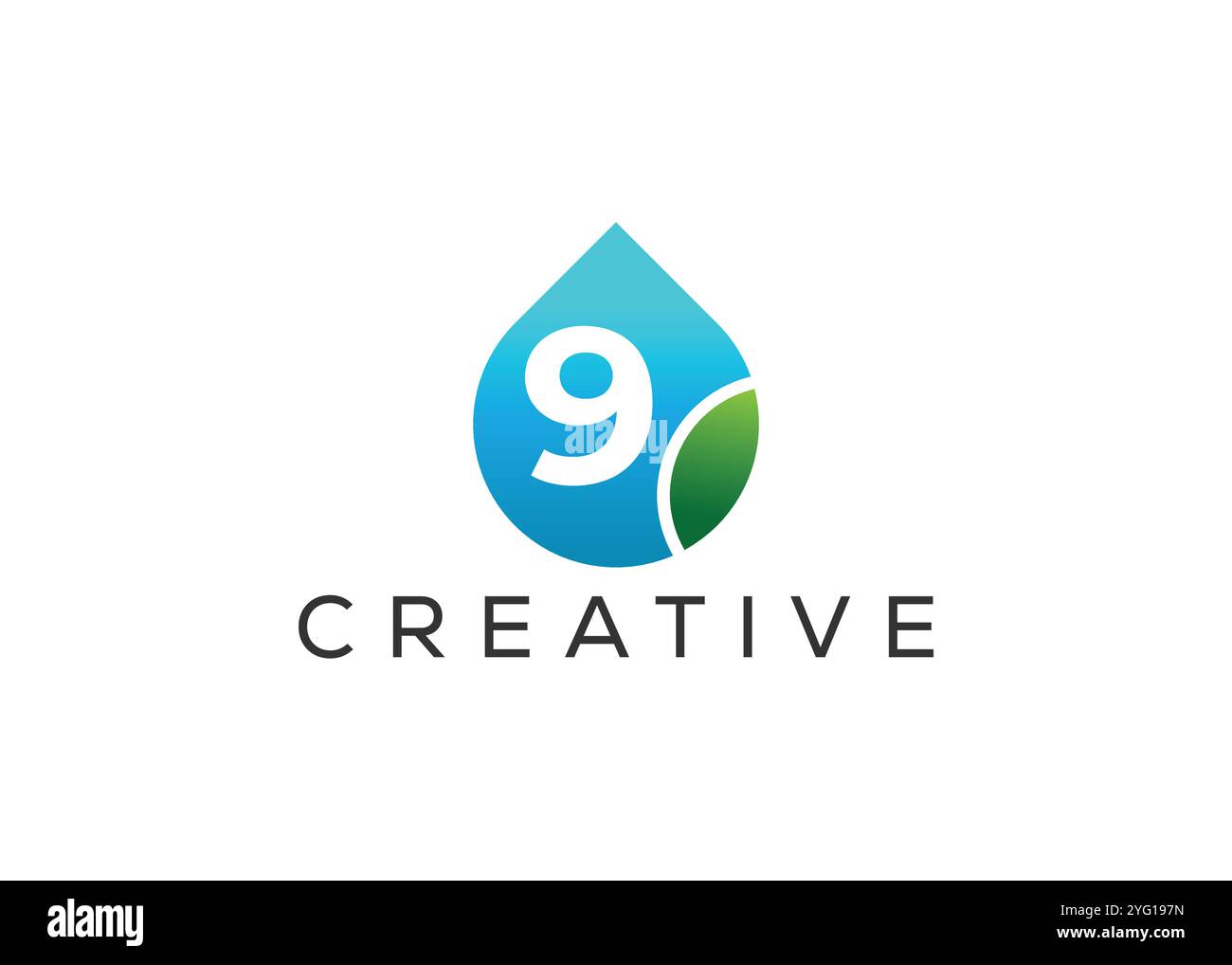 Nine fresh water drop logo hi-res stock photography and images - Alamy