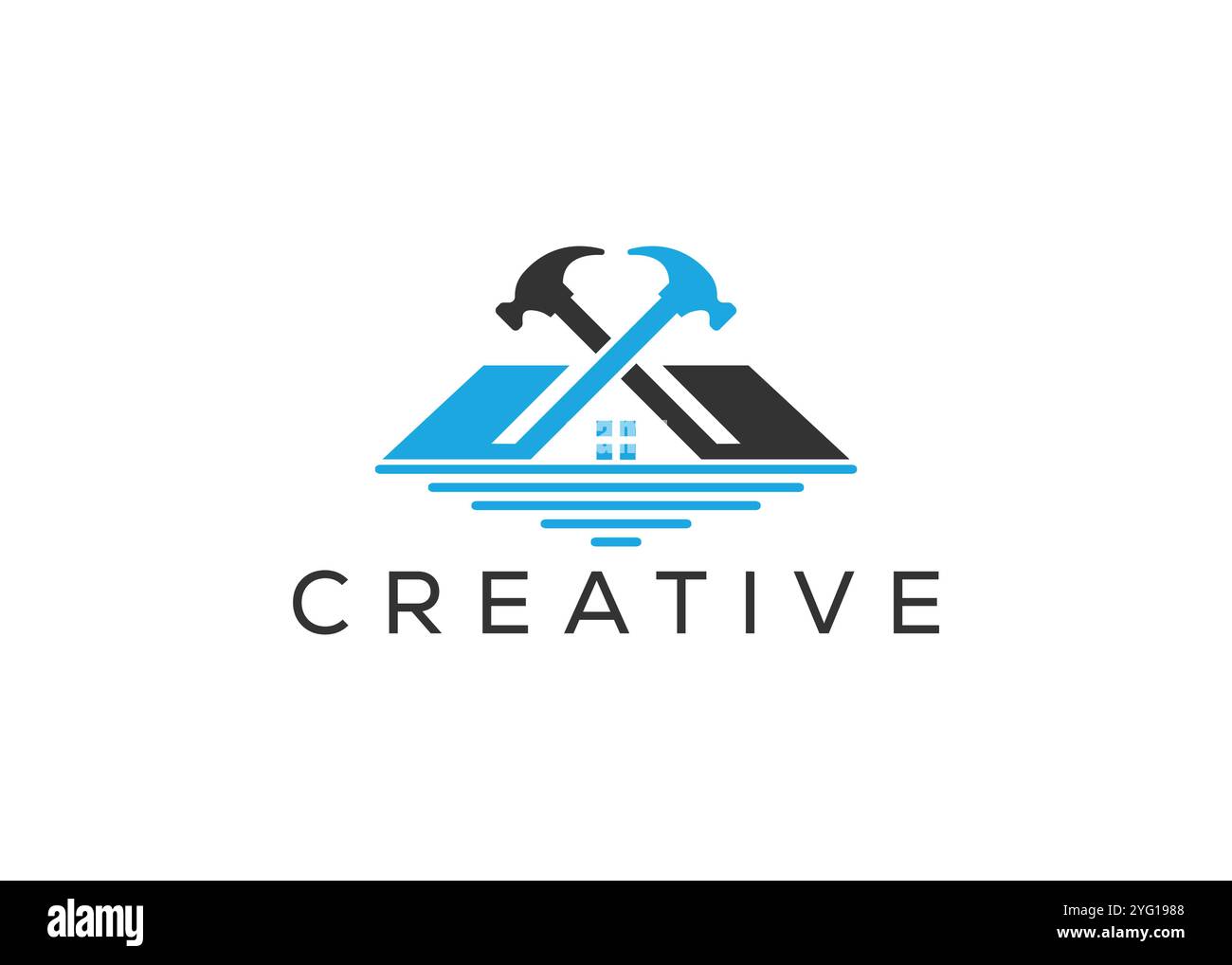 Creative and minimal roofing and wave logo design. Wave and Real estate ...