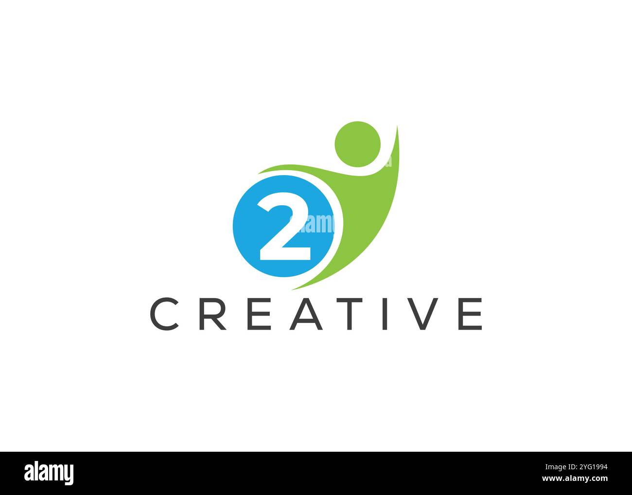Creative and innovative number two and man logo design. Eco man logo ...