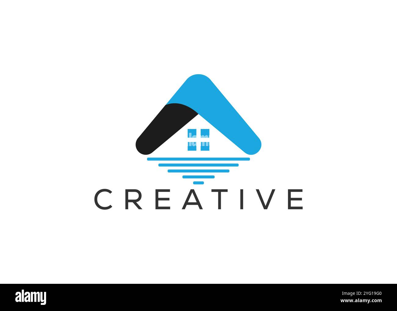Creative and minimal roofing and wave logo design. Wave and Real estate ...