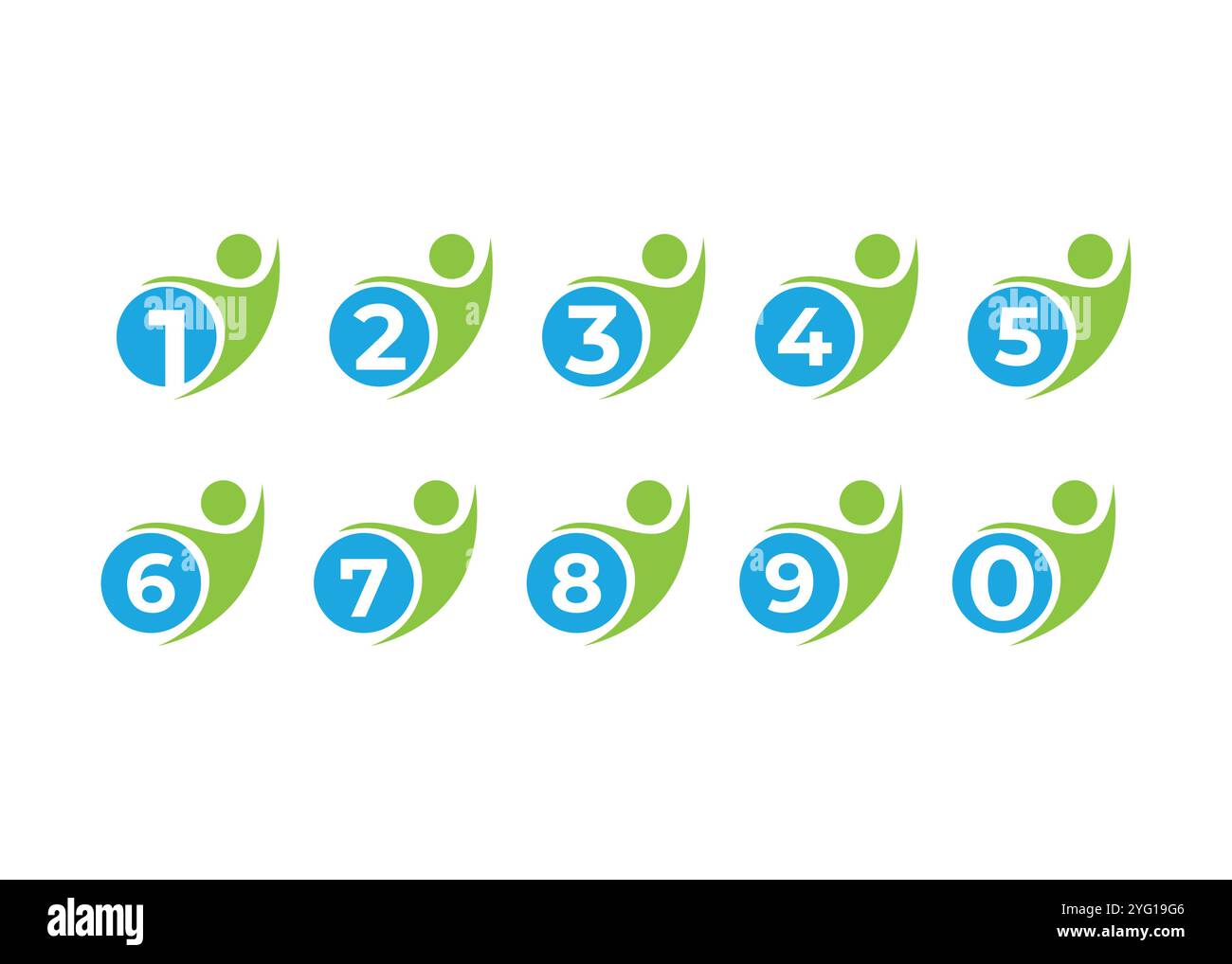 Creative and innovative number zero to nine and man logo design. Eco ...