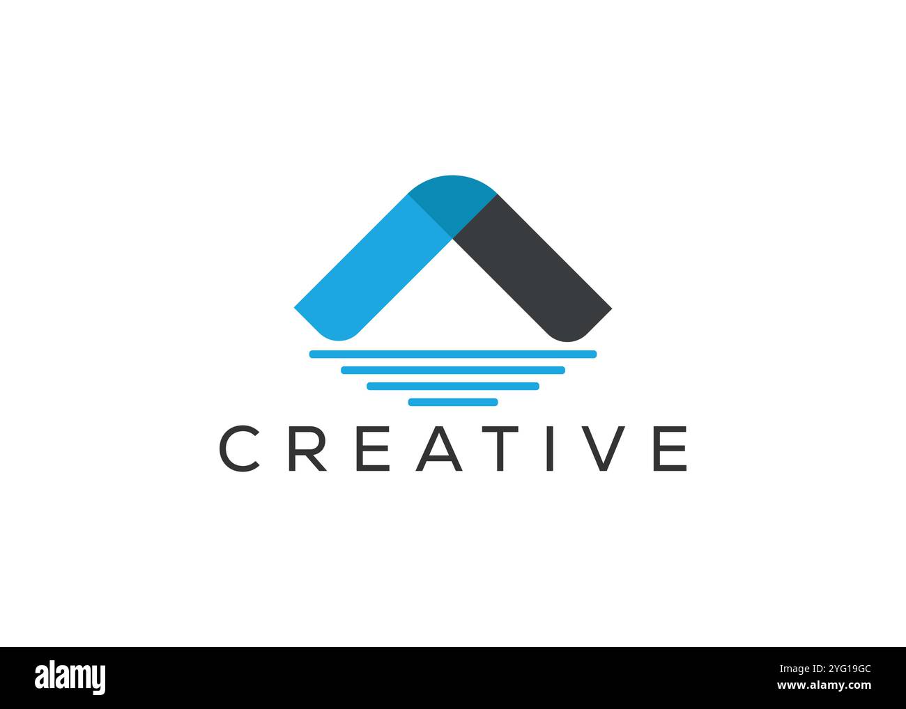 Creative and minimal roofing and wave logo design. Wave and Real estate ...