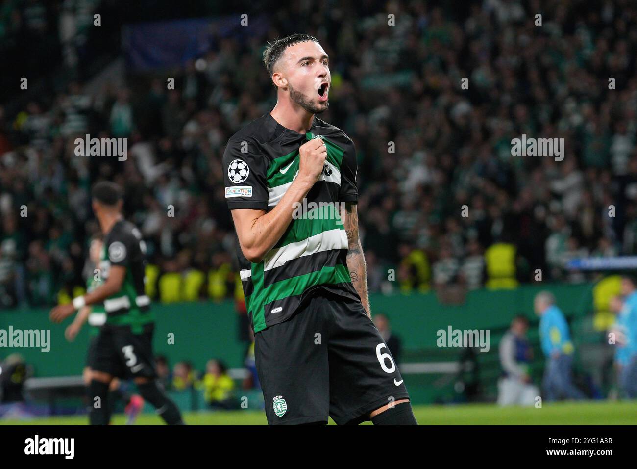 Lisbon, Portugal. 05th Nov, 2024. Zeno Debast of Sporting CP in action ...
