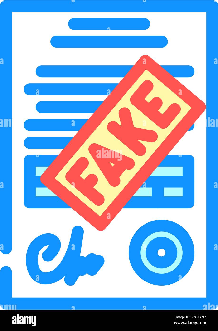 Forgery Crime Color Icon Vector Illustration Stock Vector Image And Art 2075