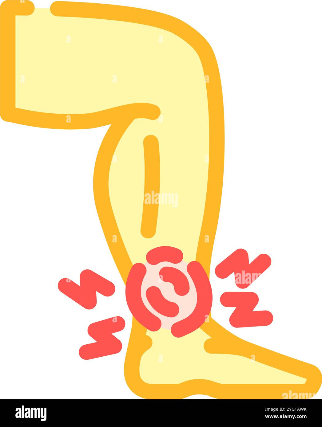 swelling inflammation disease symptom color icon vector illustration ...