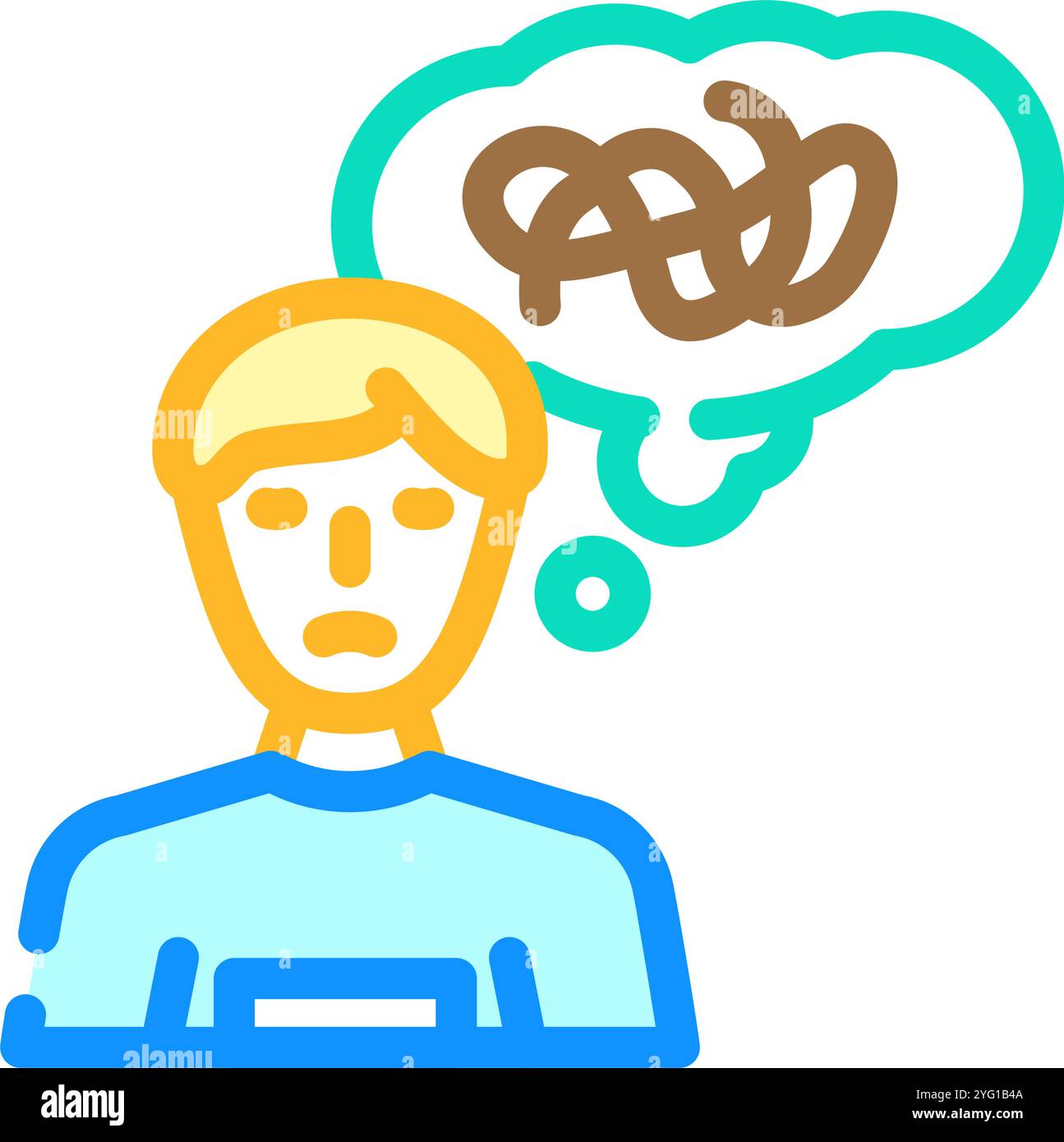 memory loss confusion disease symptom color icon vector illustration ...
