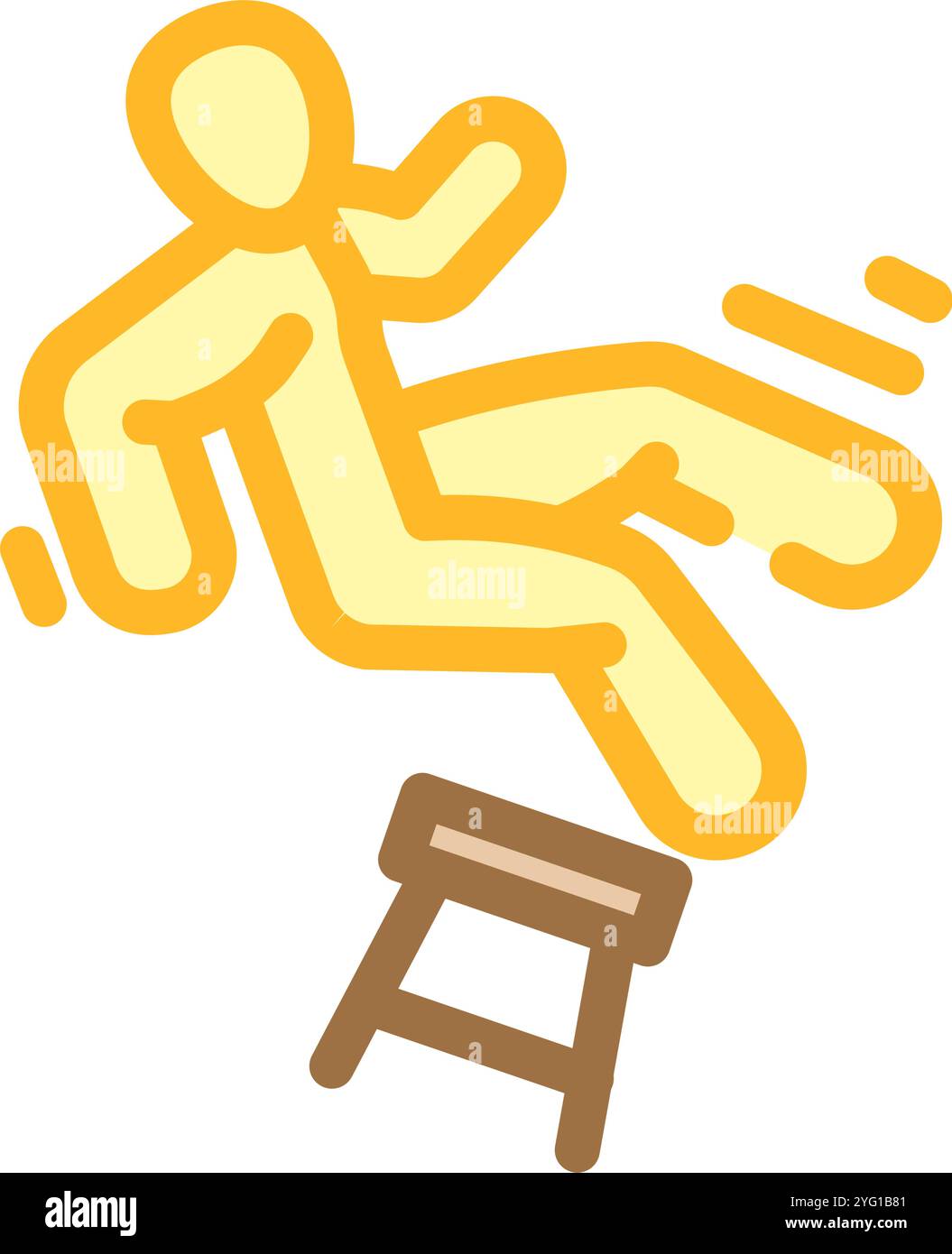 fall household injury accident color icon vector illustration Stock ...