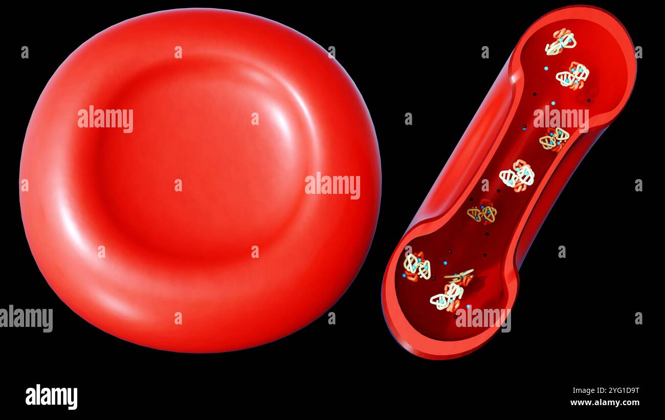 a 3d rendering of cross-section of a blood vessel, showcasing the ...