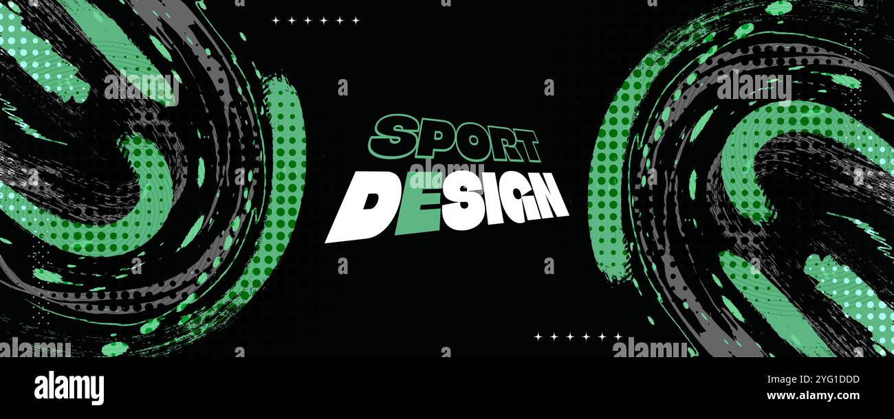 Abstract Sport Background with Gray and Green Brush Texture and ...