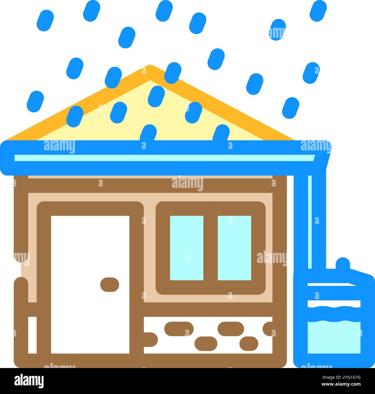rainwater harvesting water saving color icon vector illustration Stock ...