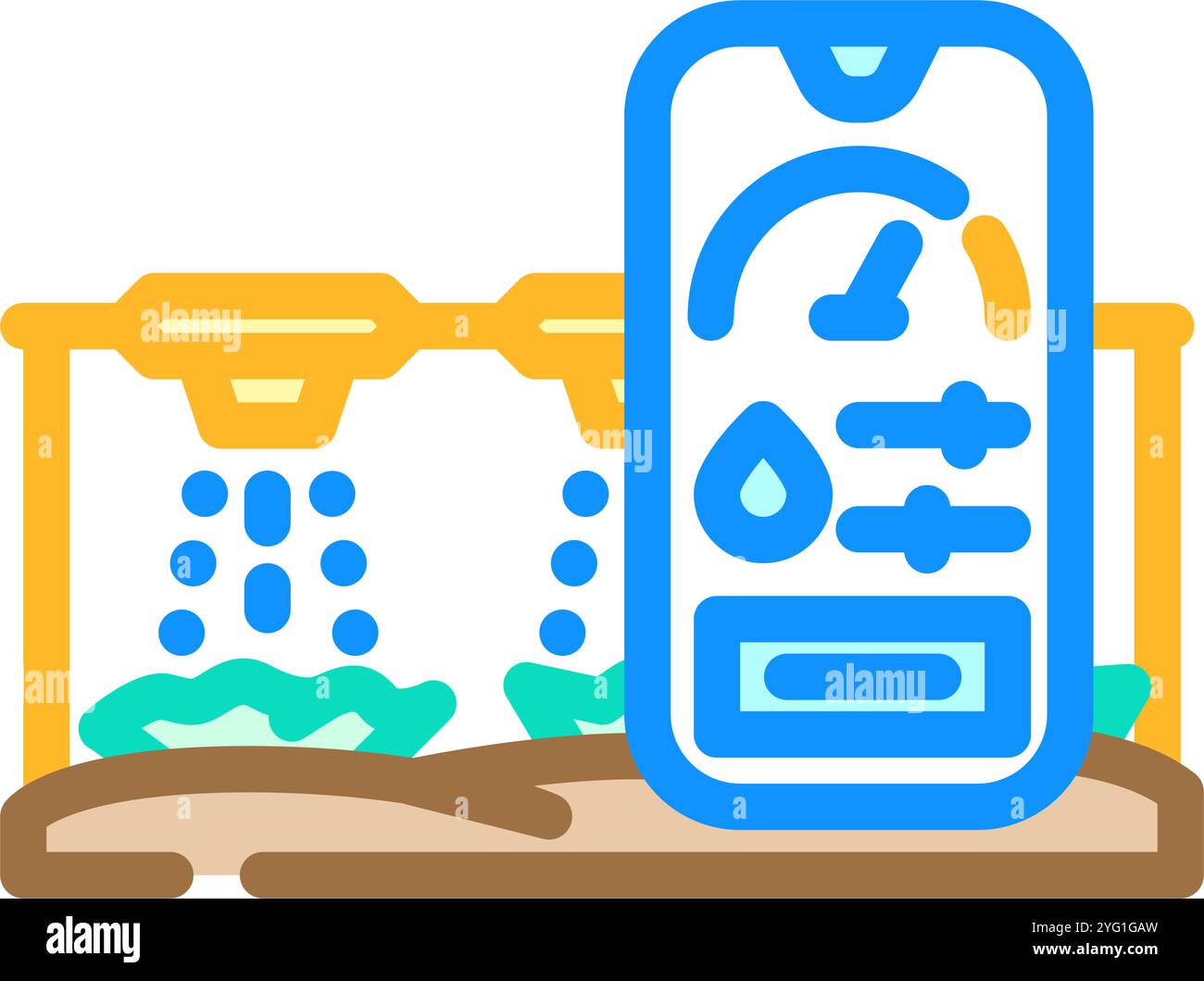smart irrigation water saving color icon vector illustration Stock ...
