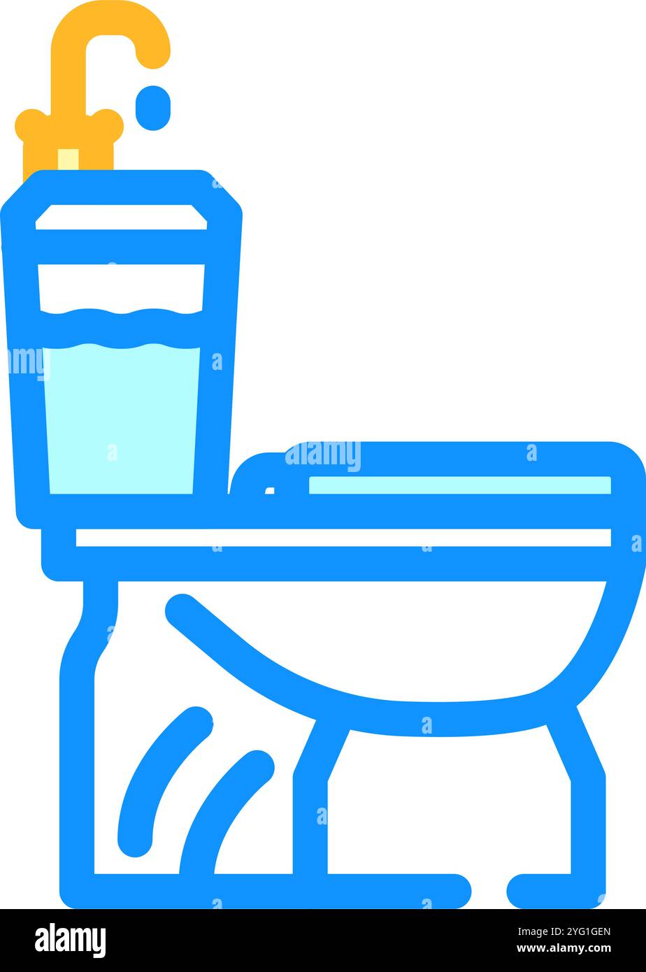 efficient toilet water saving color icon vector illustration Stock ...