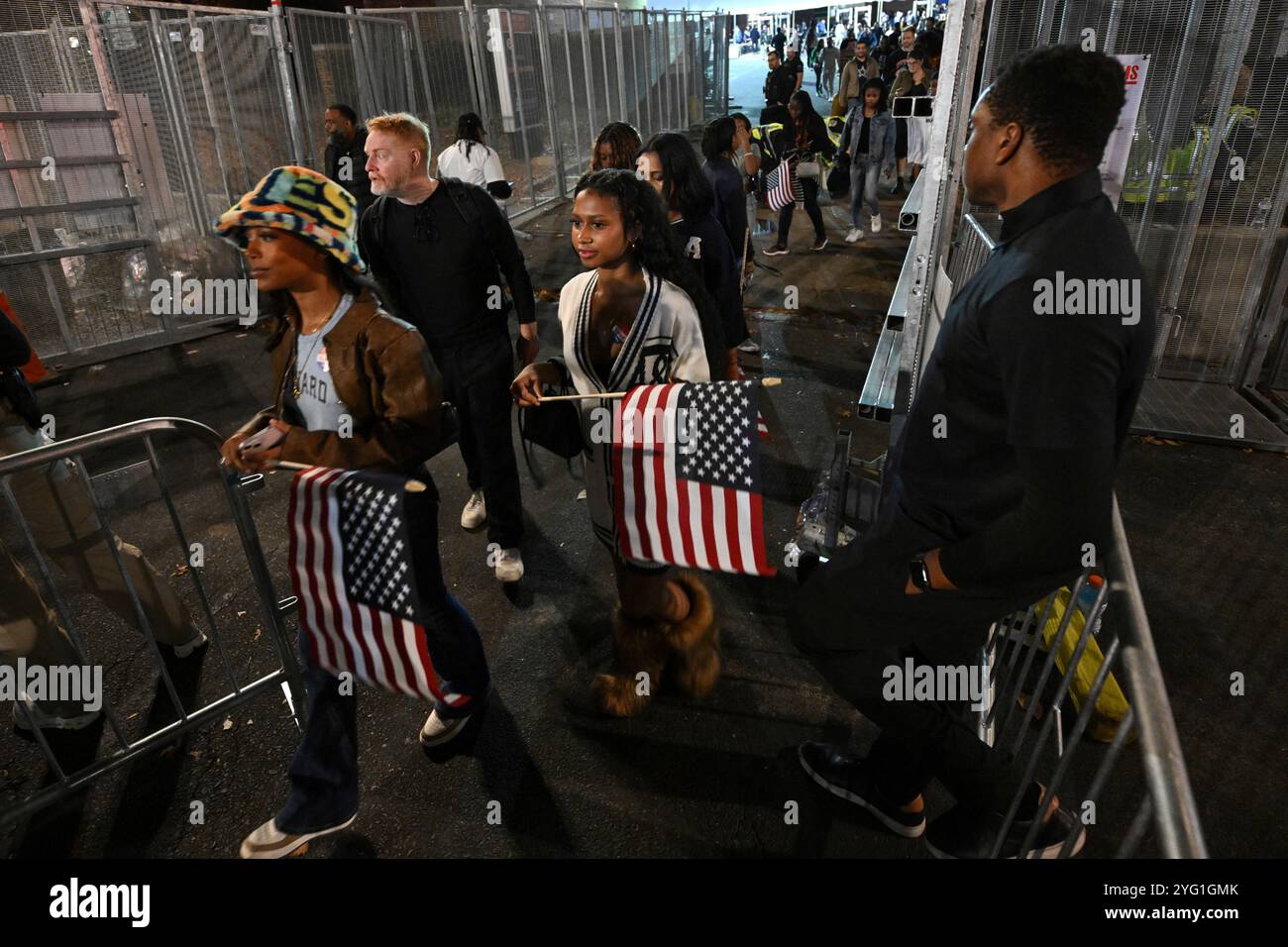 Attendees leave Democratic presidential nominee Vice President Kamala ...