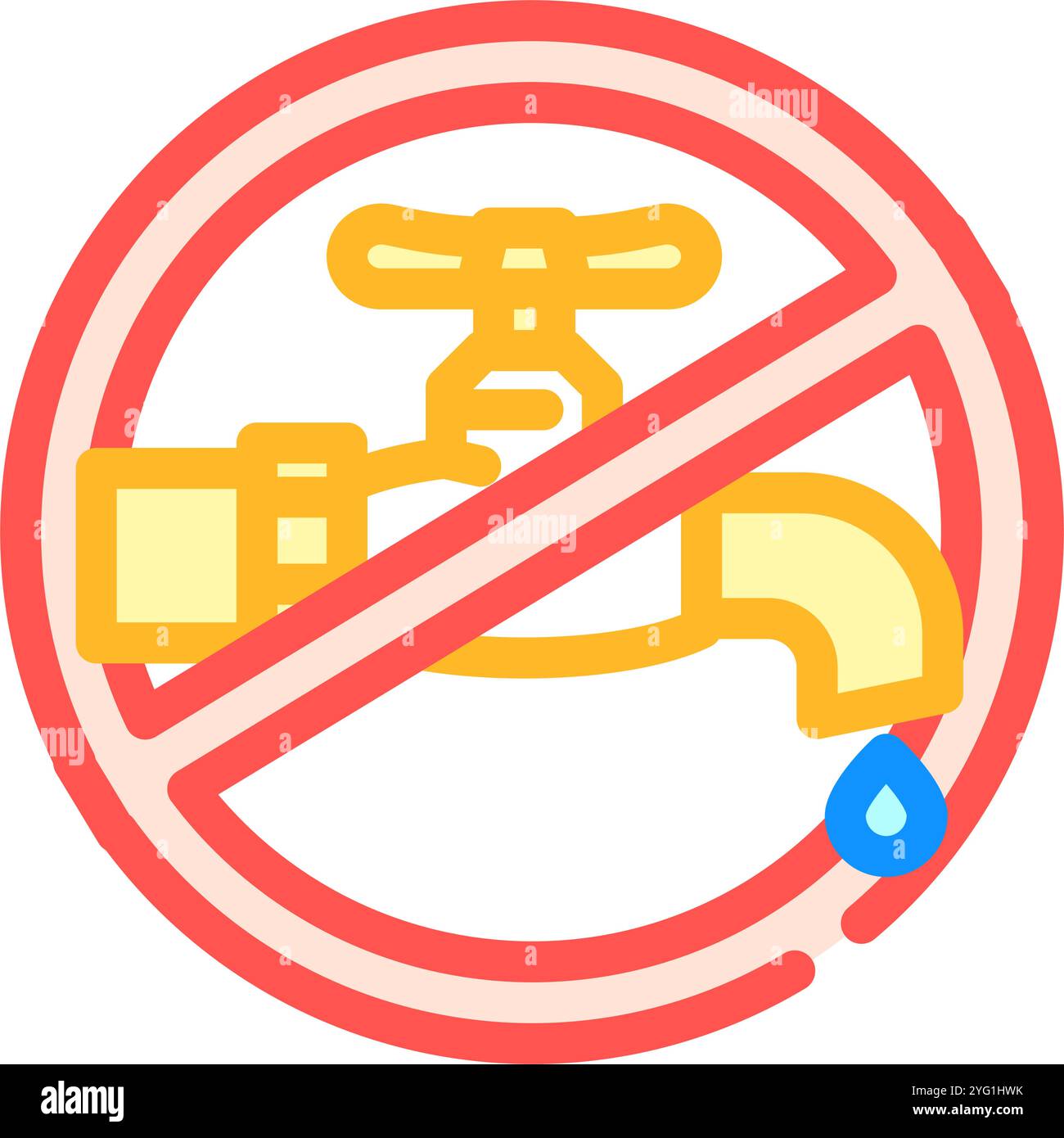 turn off tap reminder water saving color icon vector illustration Stock ...
