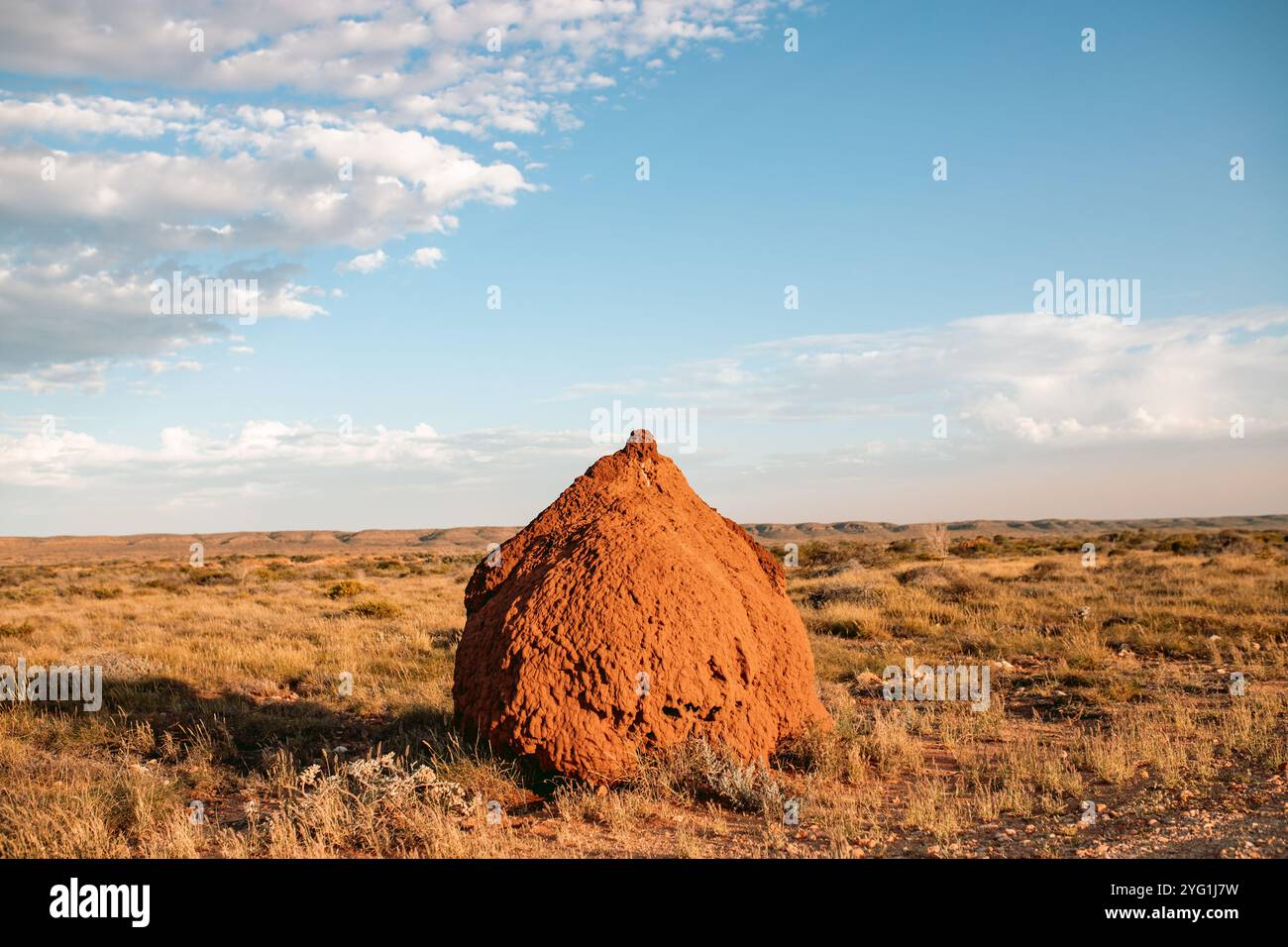 Landscape photograph of a large termite hill in the Australian Outback ...