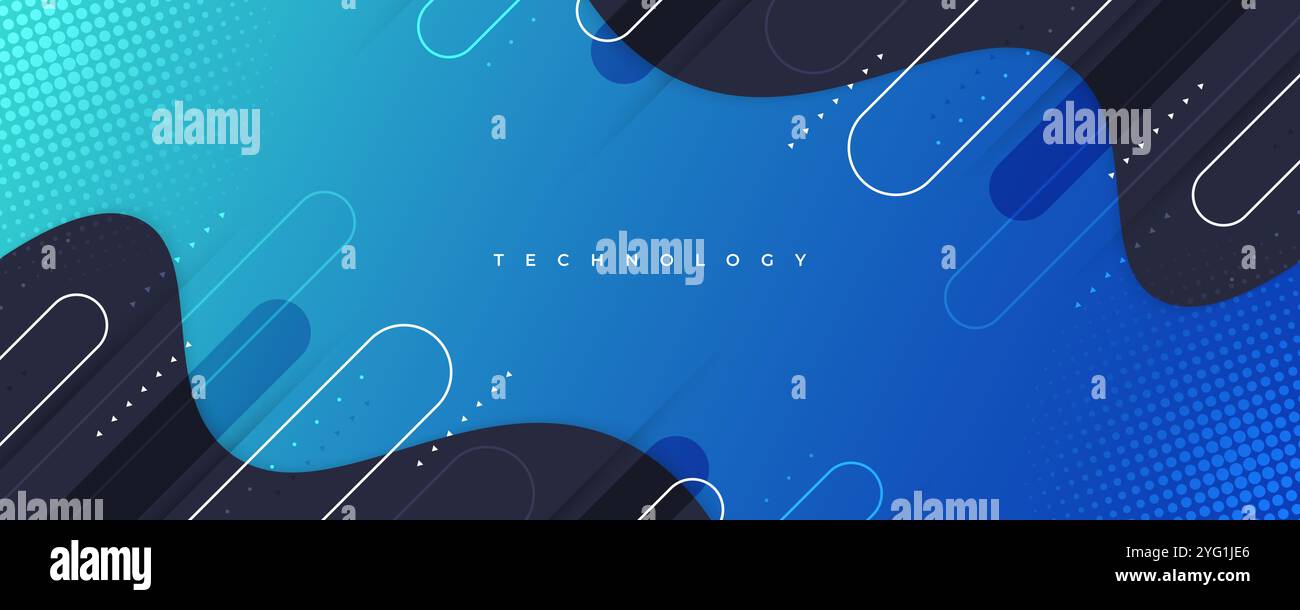 Blue and Green Gradient Background with Geometric Line Shape and ...