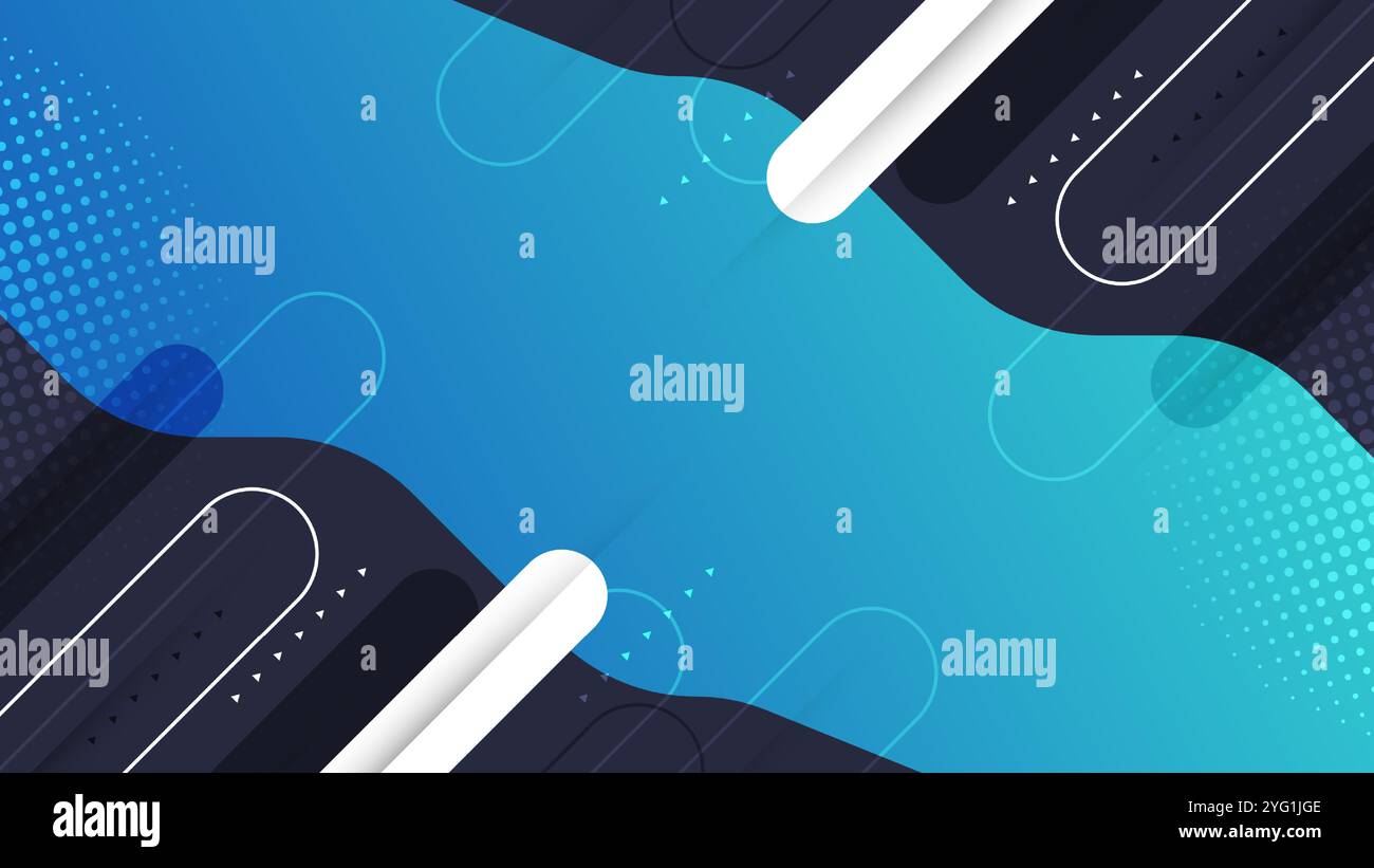 Blue and Green Gradient Background with Geometric Line Shape and ...