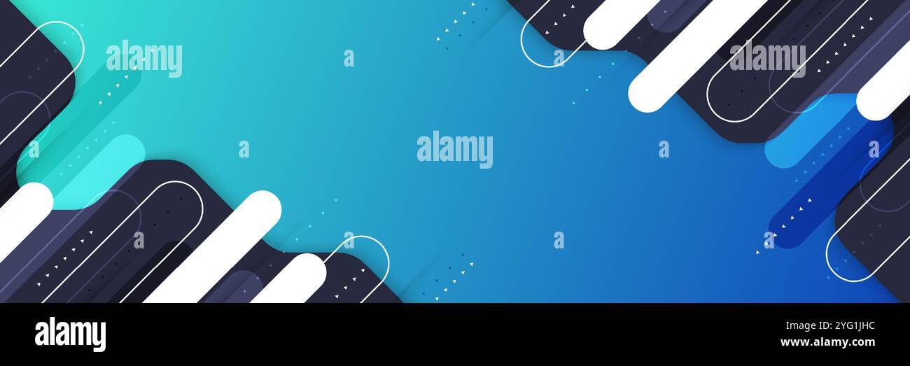 Blue and Green Gradient Background with Geometric Line Shape and ...