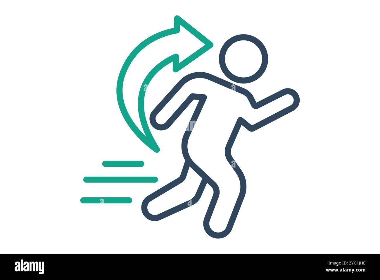 Endurance icon. line icon style. people with arrow. icon related to ...