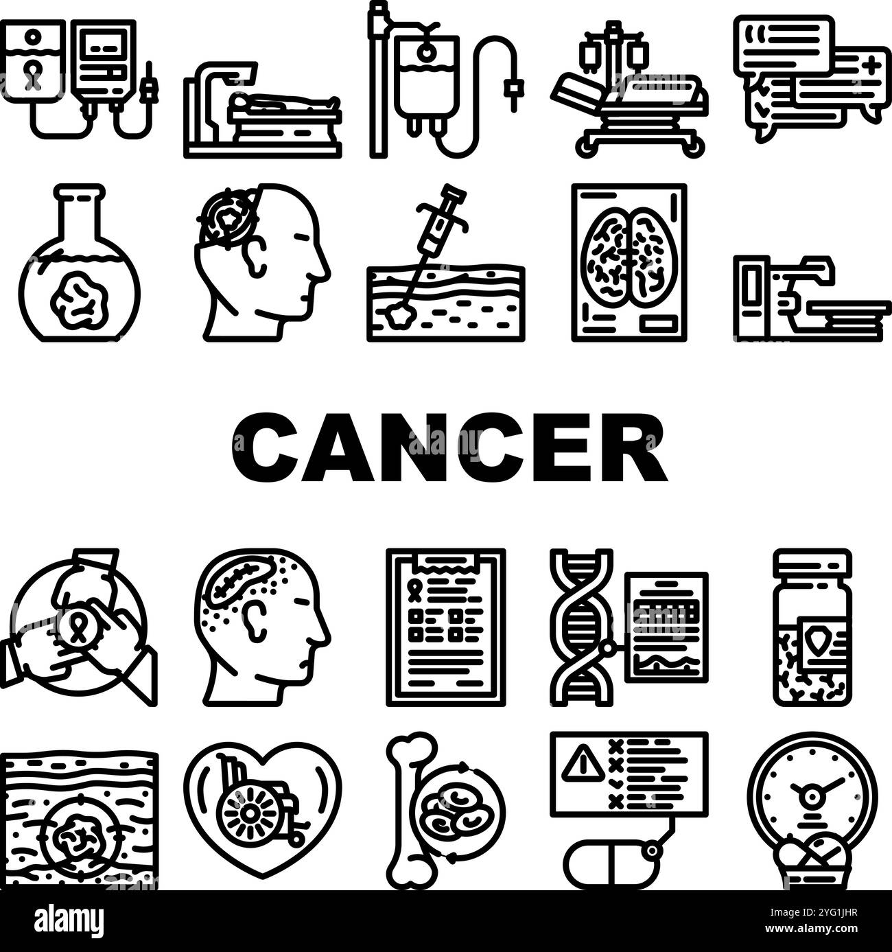 cancer treatment chemotherapy icons set vector Stock Vector Image & Art ...