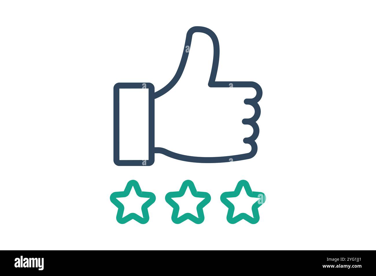 Excellence icon. line icon style. thumb with star. icon related to ...