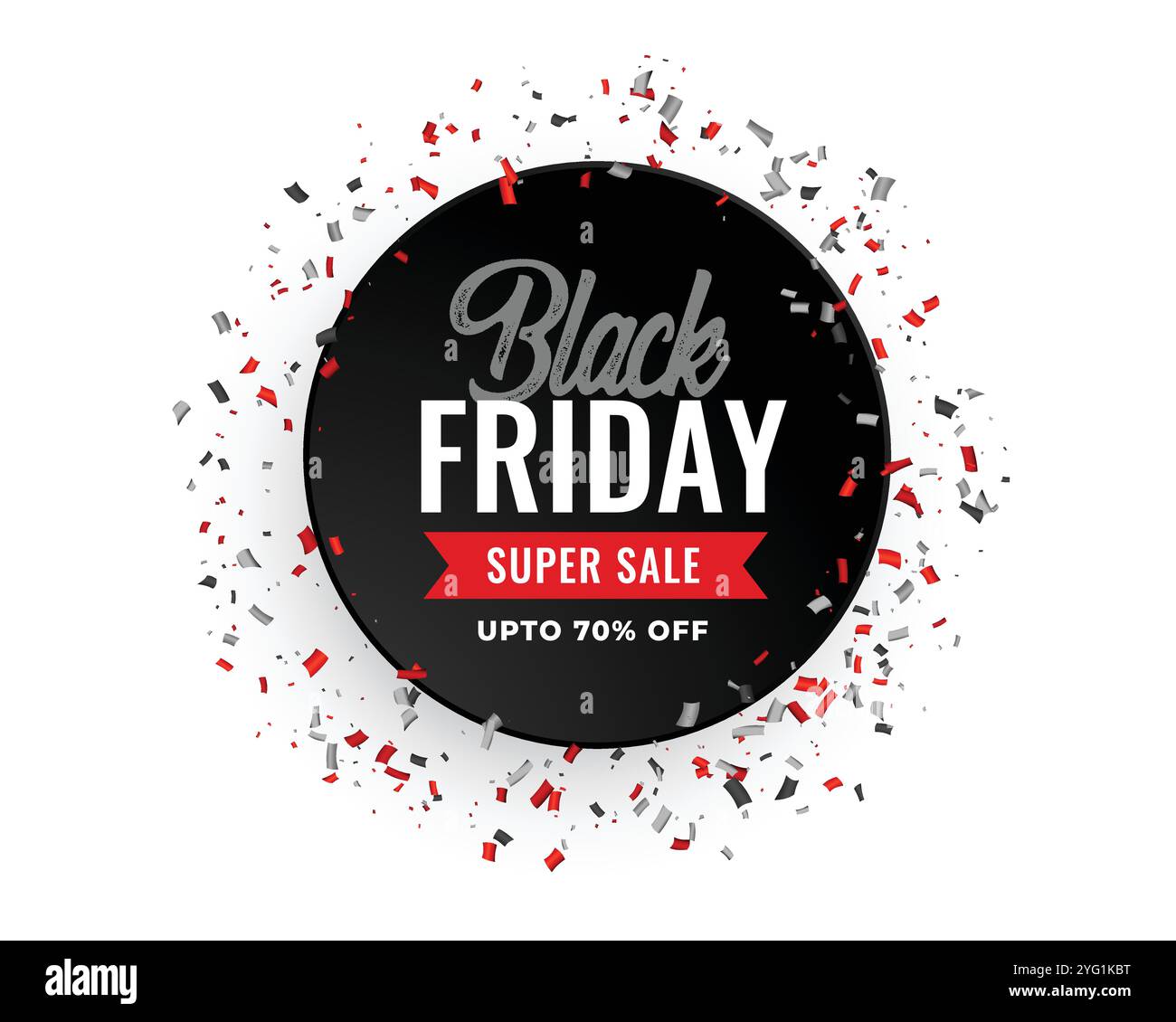 black friday sale celebration confetti banner Stock Vector Image & Art ...