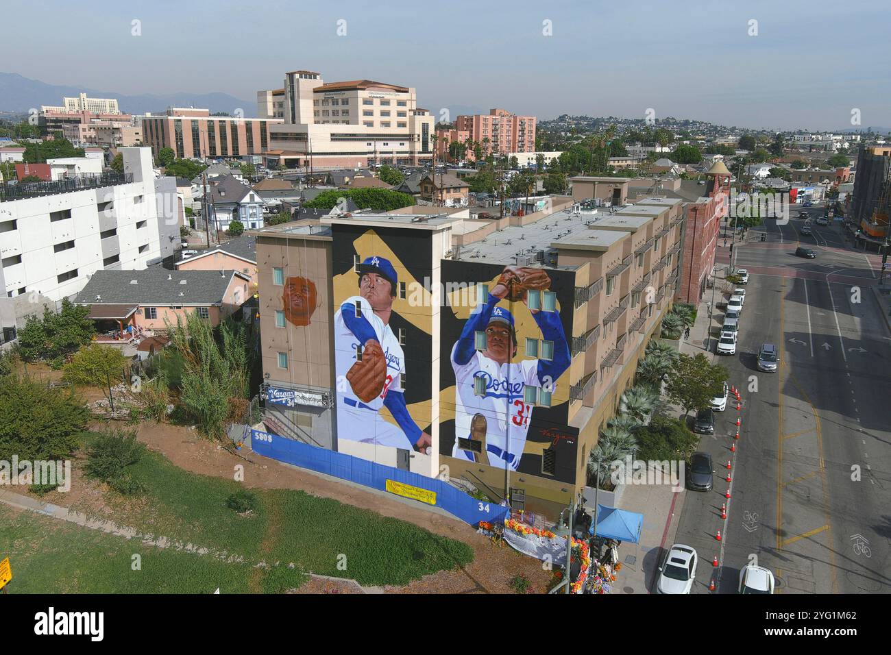 A mural of former Los Angeles Dodgers pitcher Fernando Valenzuela by ...