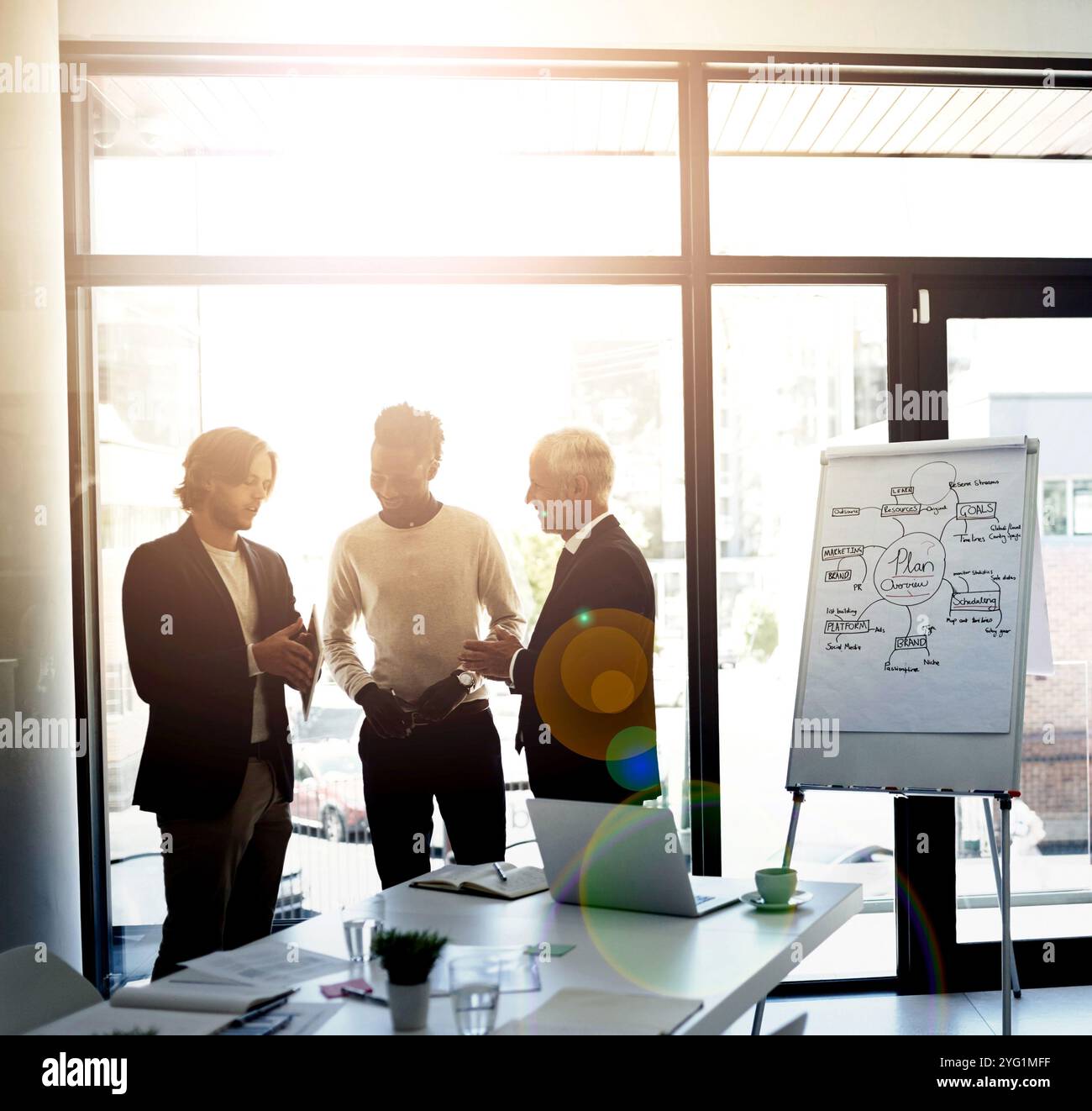 Presentation, meeting and group in boardroom, discussion and ...