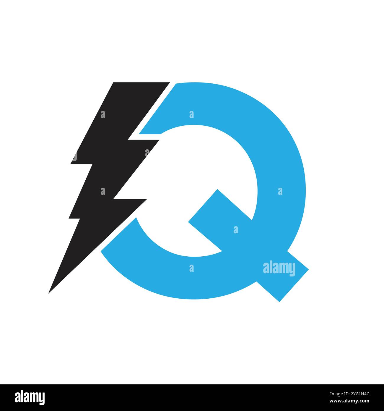 Letter Q For Electric Logo Combination With Lightning Thunder Bolt Icon ...