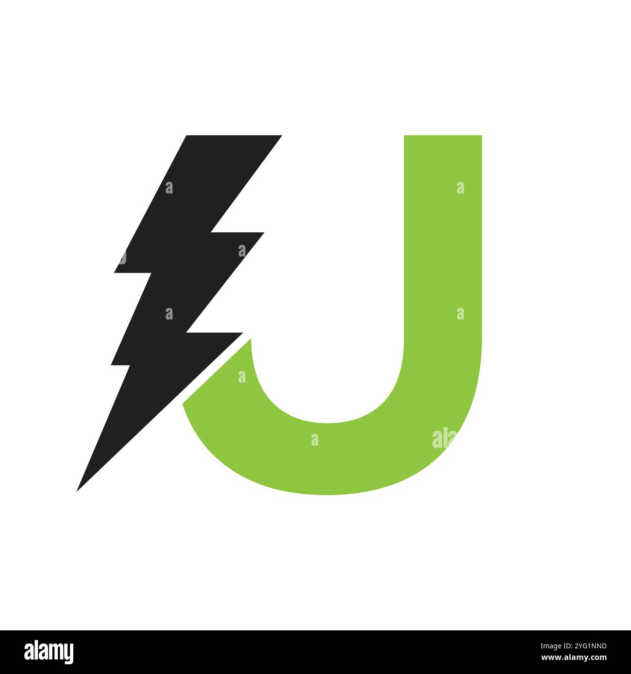 Letter U For Electric Logo Combination With Lightning Thunder Bolt Icon ...