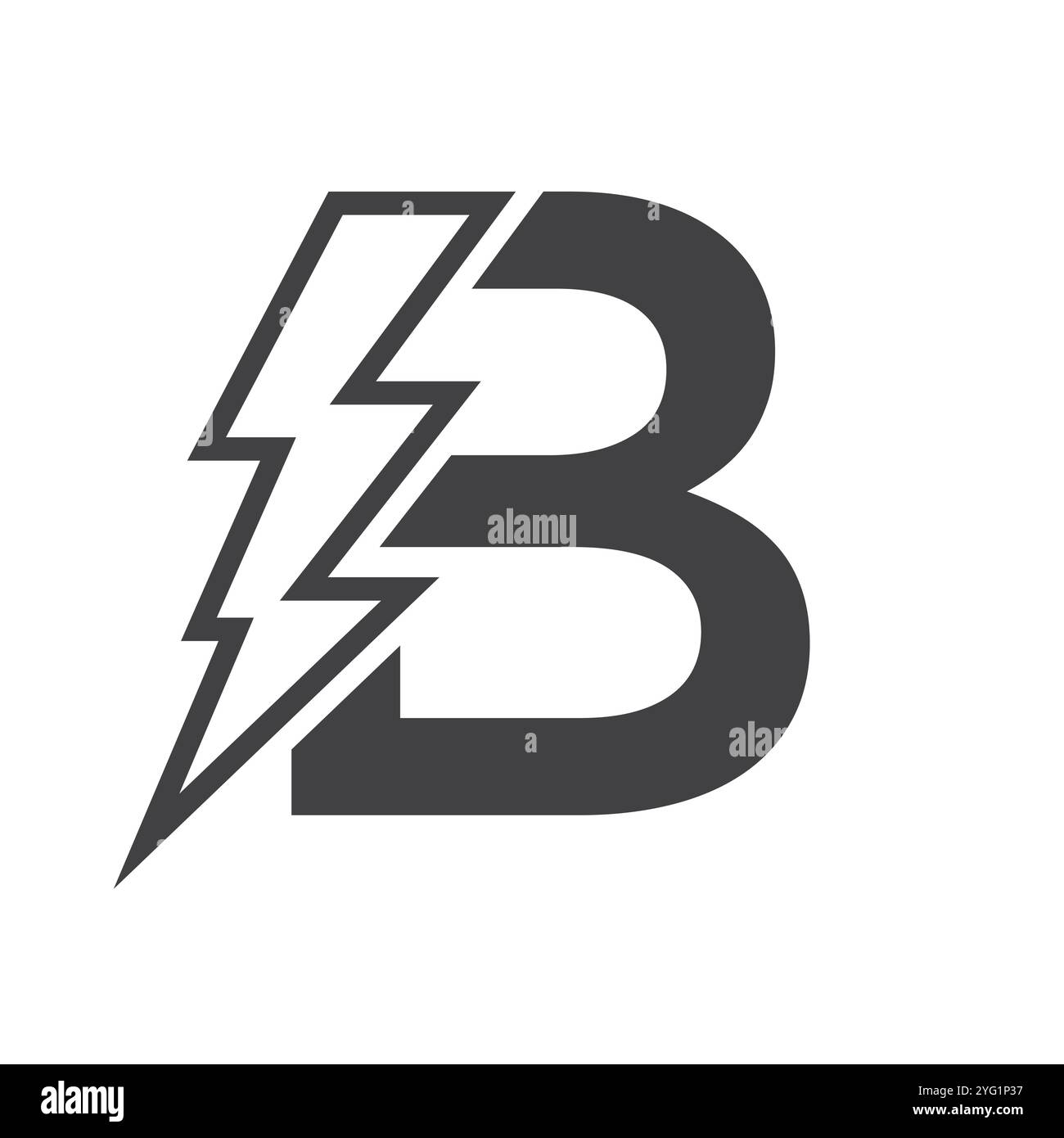 Letter B For Electric Logo Combination With Lightning Thunder Bolt Icon ...