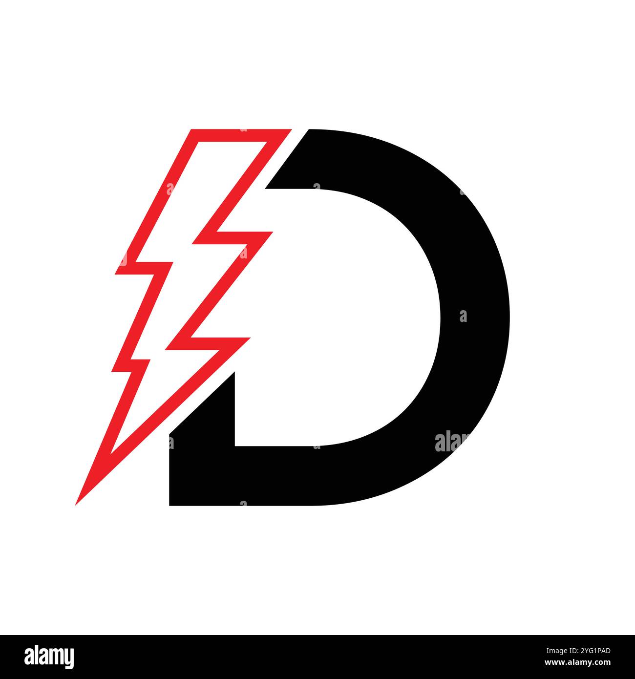 Letter D For Electric Logo Combination With Lightning Thunder Bolt Icon ...