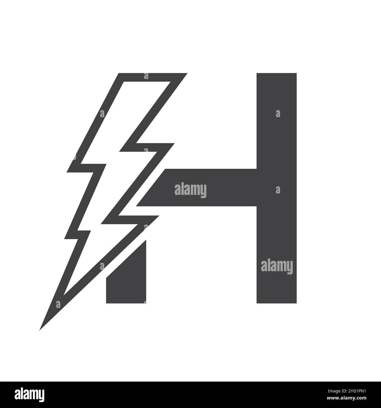 Letter H For Electric Logo Combination With Lightning Thunder Bolt Icon ...