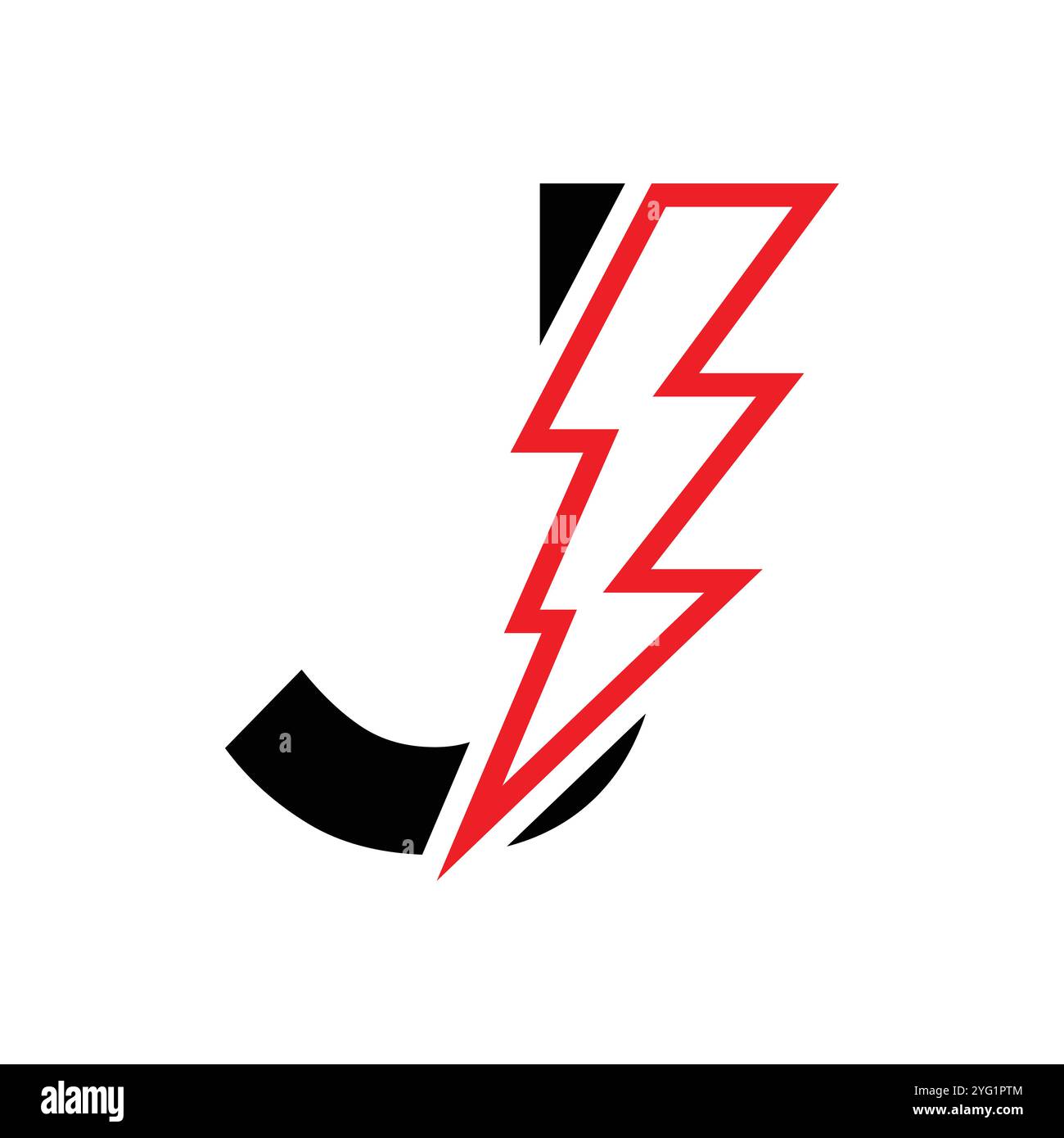 Letter J For Electric Logo Combination With Lightning Thunder Bolt Icon ...