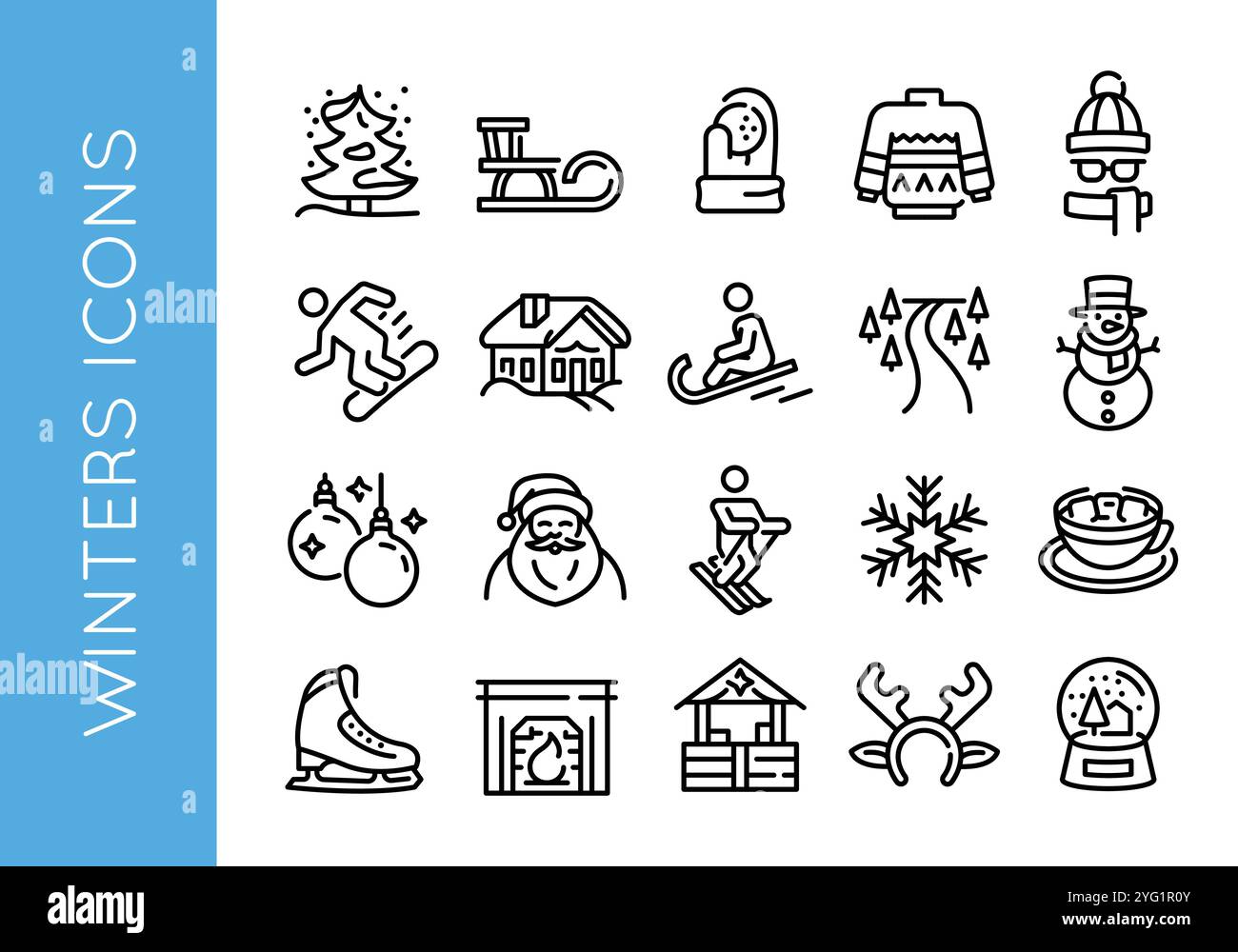 Winter Icon Set - Minimal Winter Symbols Stock Vector Image & Art - Alamy