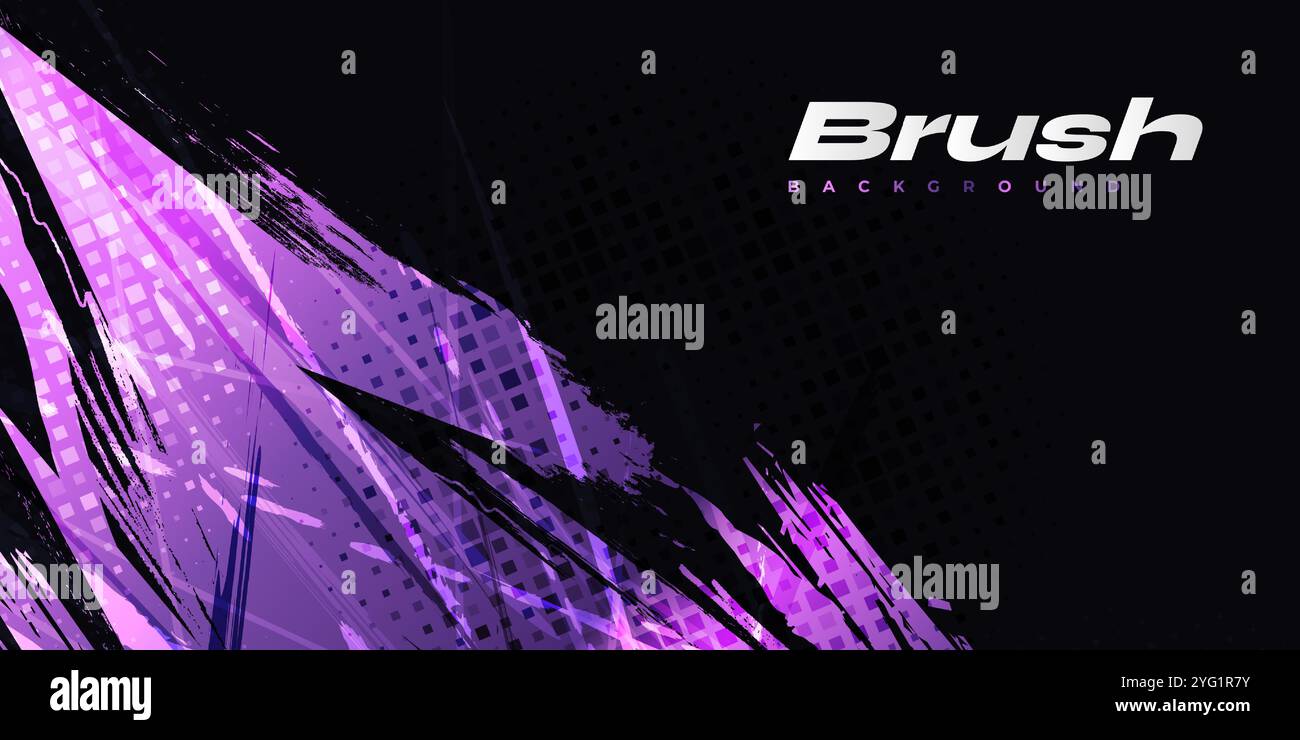 Abstract Sport Background with Purple Gradient Brush Texture and ...