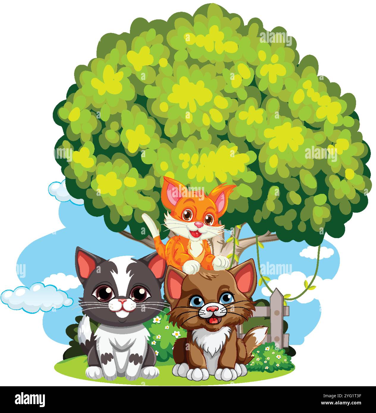 Whiskered friends vector vectors hi-res stock photography and images ...