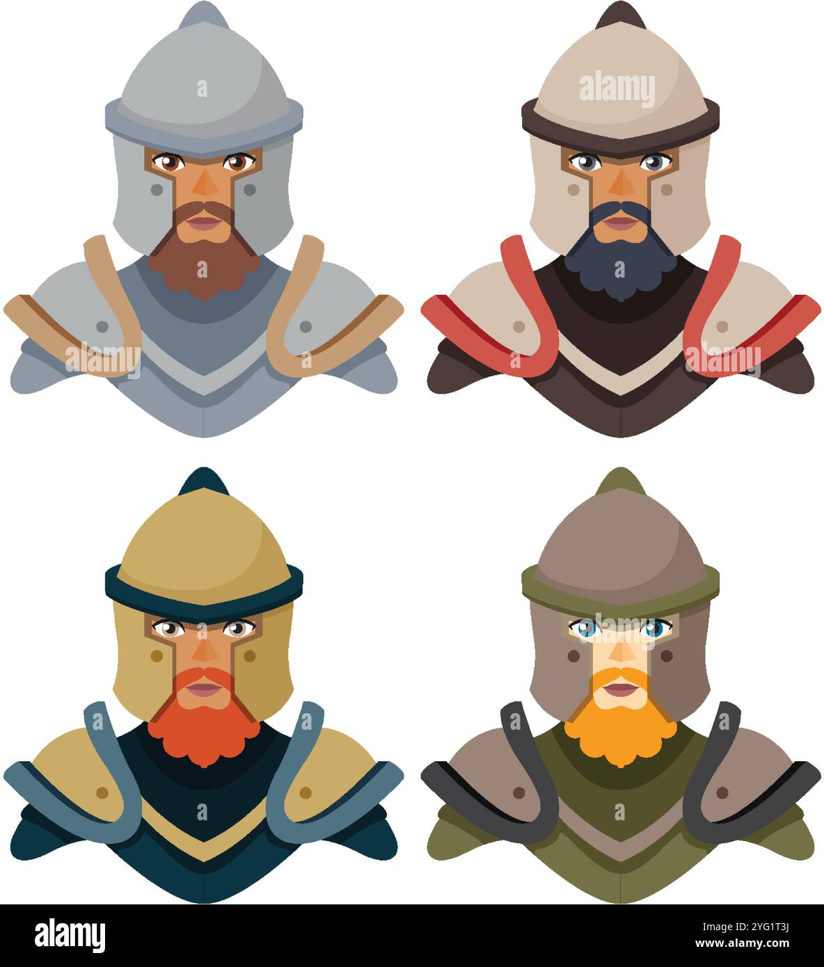Four knights in colorful medieval armor Stock Vector Image & Art - Alamy