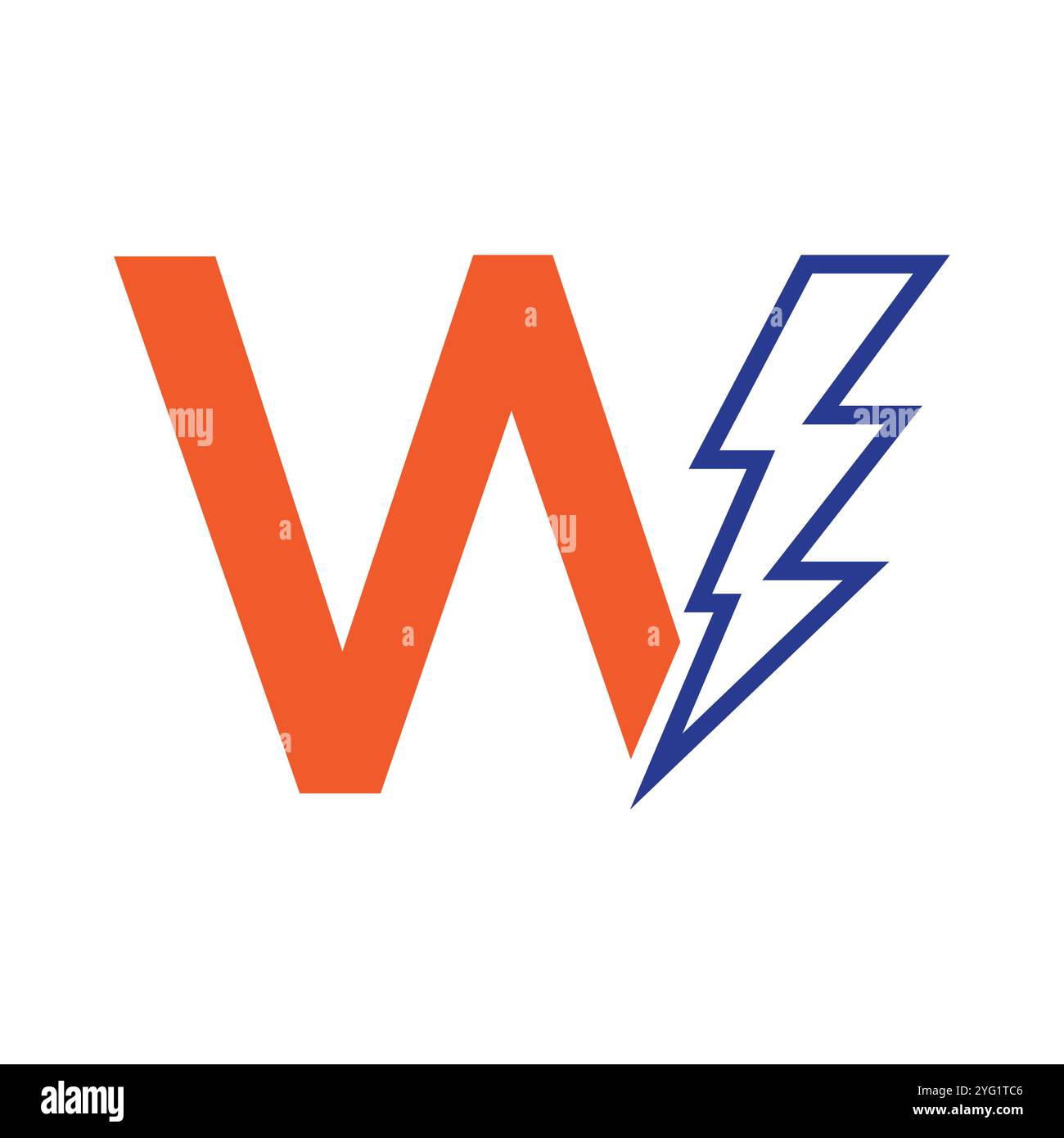Letter W For Electric Logo Combination With Lightning Thunder Bolt Icon ...