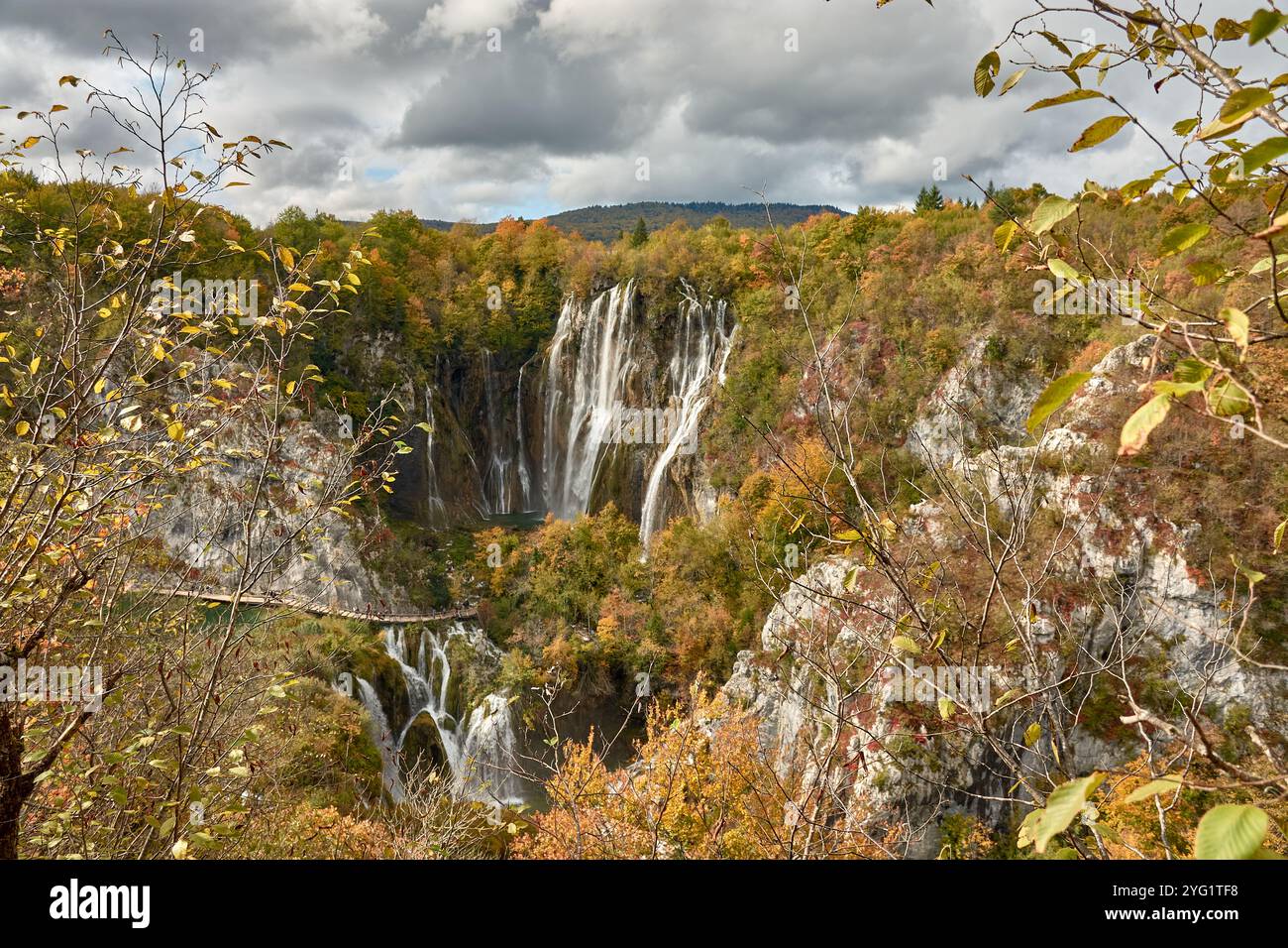 Autumn scene captures the enchanting waterfalls at Plitvice Lakes ...